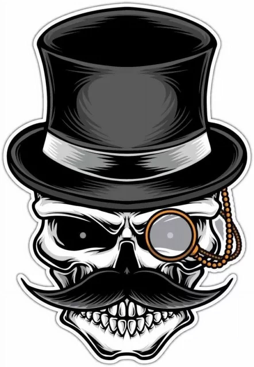 Skull With Vintage Eyeglass Car Stickerphone Decal Water Bottle ...