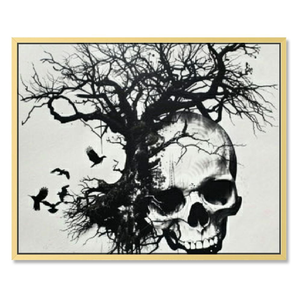 Skull Wall Art Canvas Painting Prints Hanging Picture Artwork Vertical ...