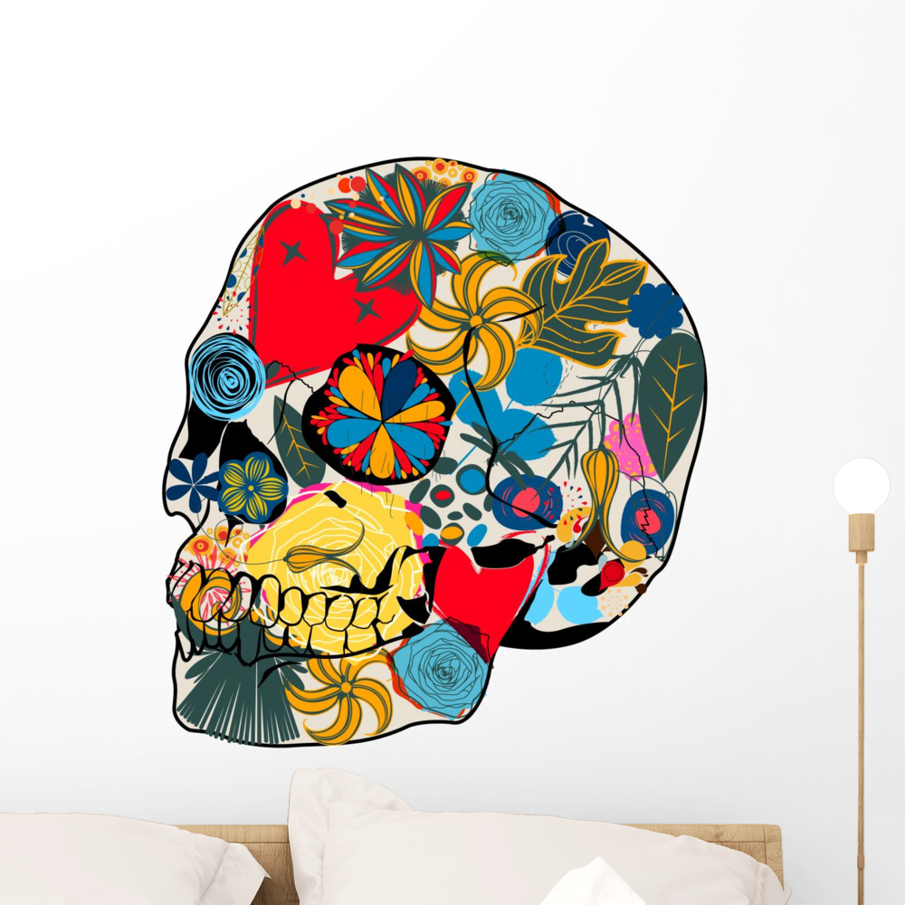 Skull Wall Decal Mural by Wallmonkeys Vinyl Peel and Stick Graphic for ...
