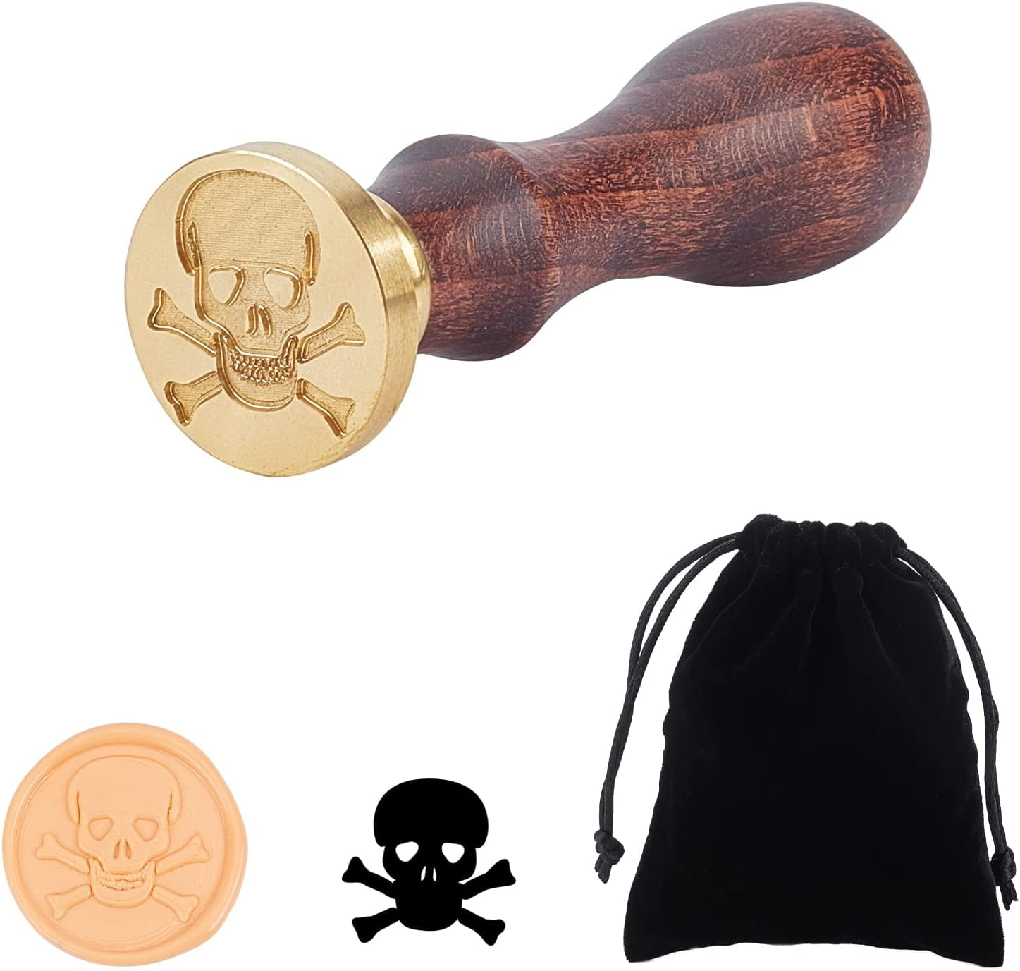 Skull Wax Stamp Skeleton Crossbones Sealing Stamp Halloween Stamp with ...