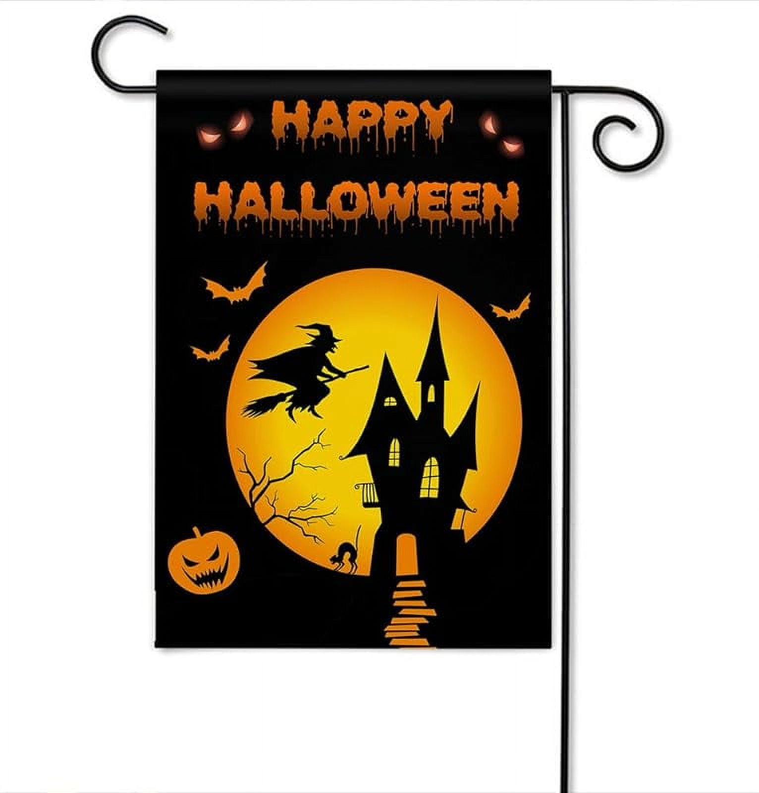 Skull Welcome Garden Flags Double Sided Bird Rest on Skeleton Head Red ...