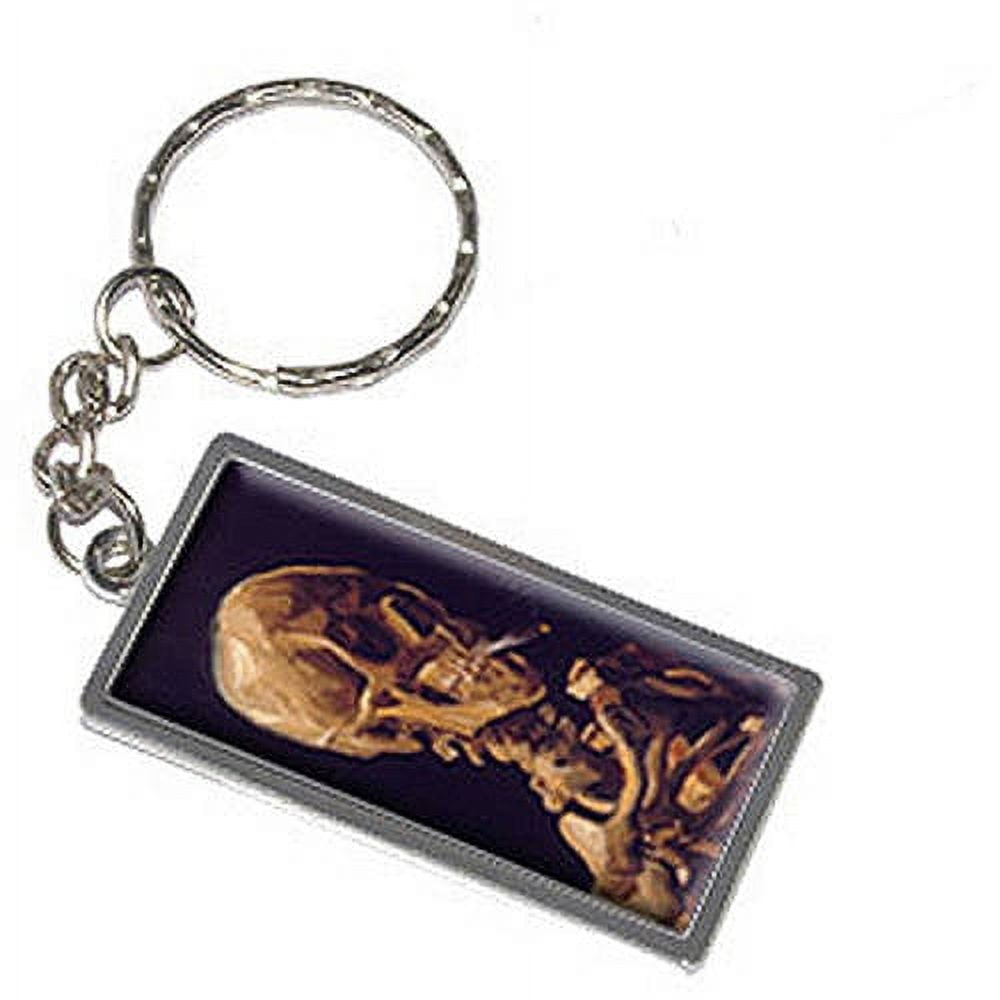 Skull With A Burning Cigarette By Vincent Van Gogh Keychain Key Chain ...