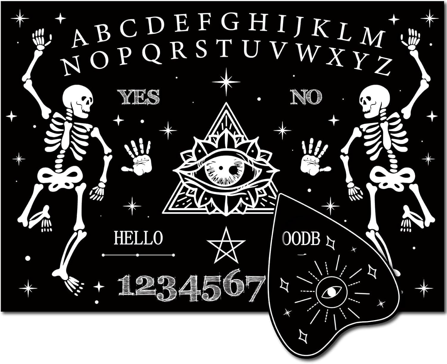 Skull Wood Spirit Board Evil Eyes Pendulum Board Kit Black Talking ...
