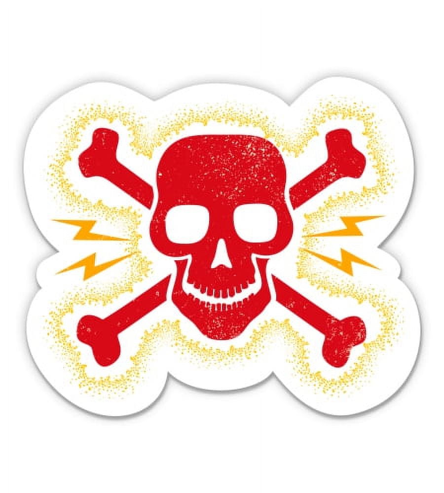 Skull Zap Electric Lighting Bolts - 8" Vinyl Sticker - For Car Laptop I ...