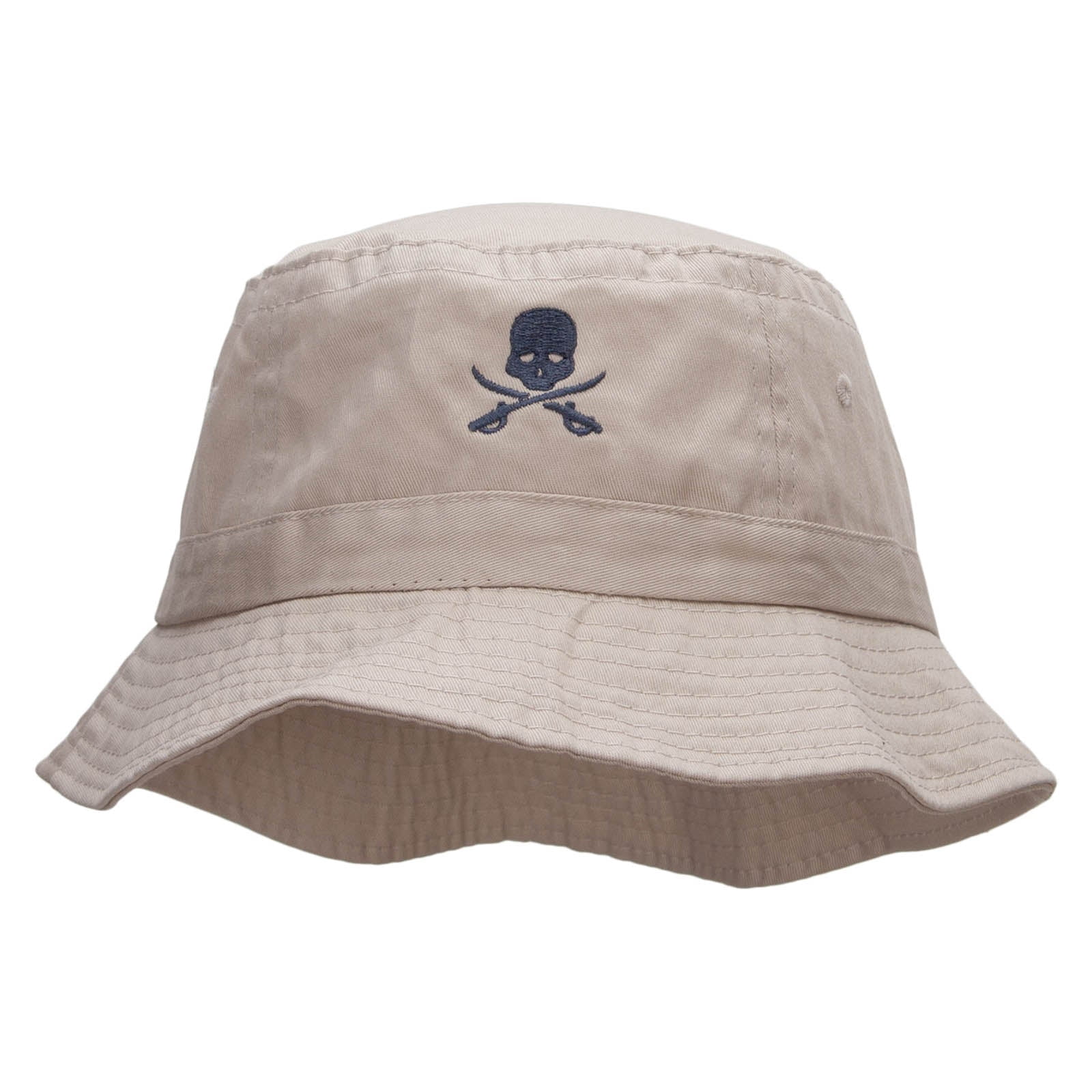 Skull and Blades Embroidered Bucket Hat - Natural OSFM - Walmart.com