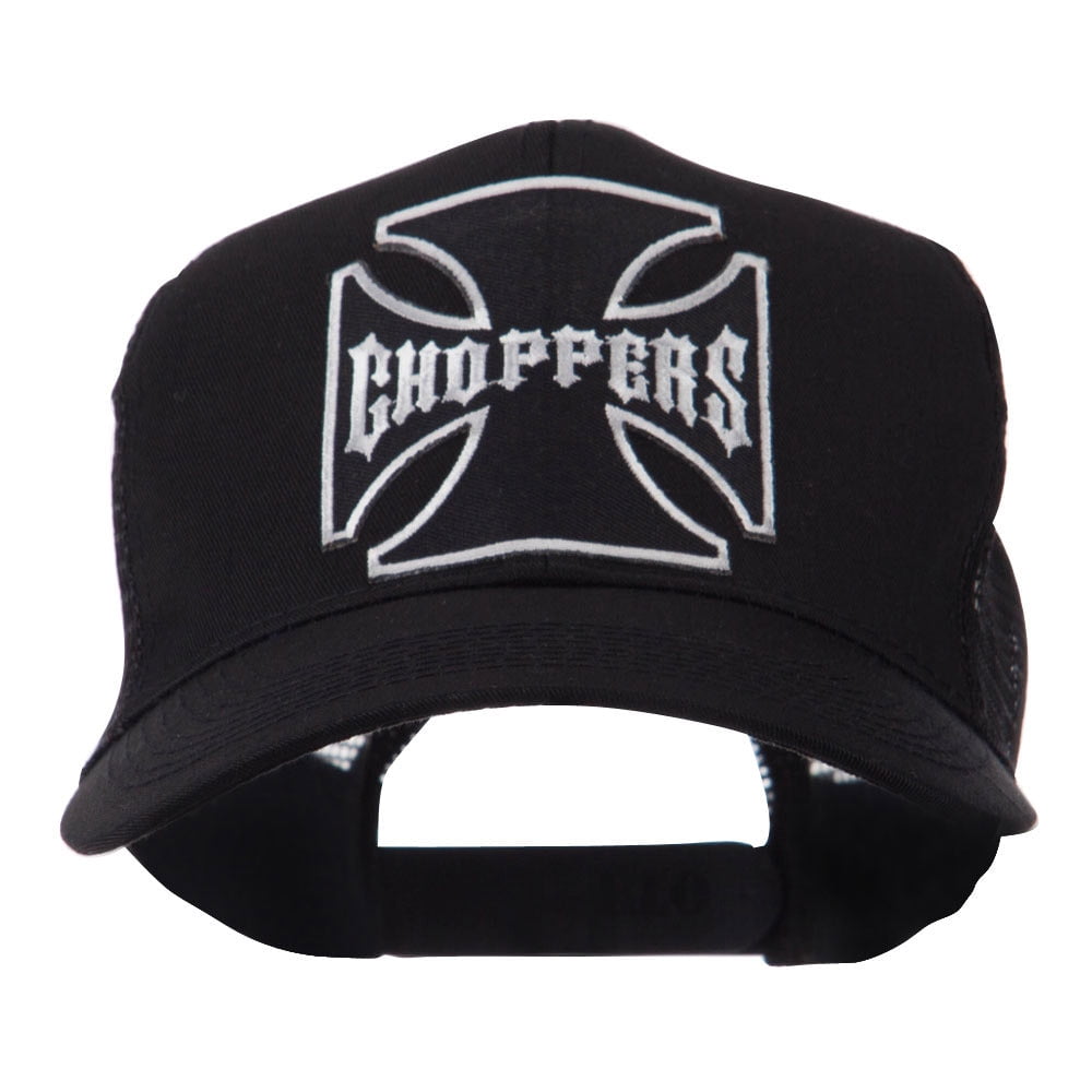 Skull and Choppers Embroidered Military Patched Mesh Cap - Choppers ...