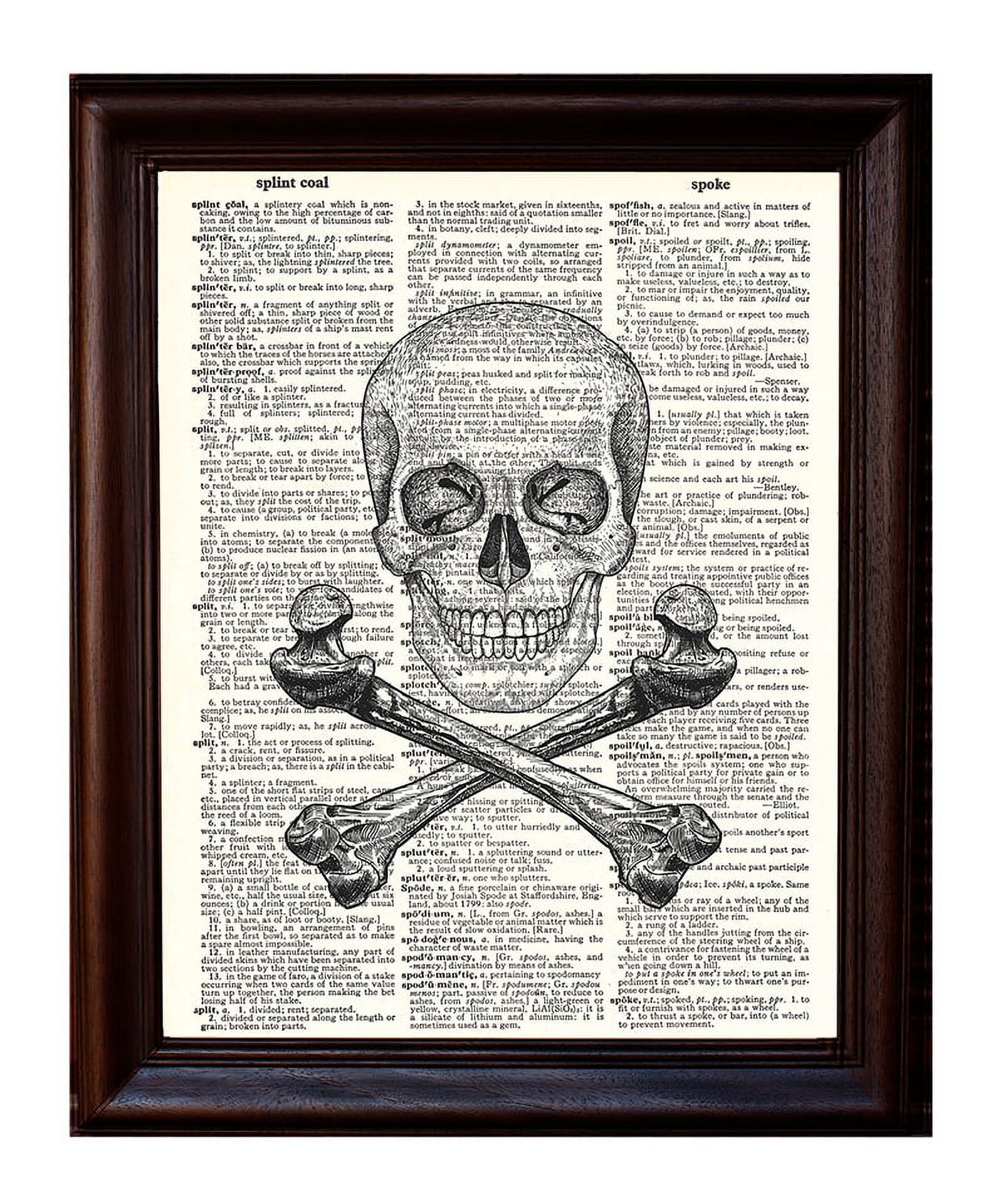 Skull and Crossbones - Dictionary Art Print Printed On Authentic ...