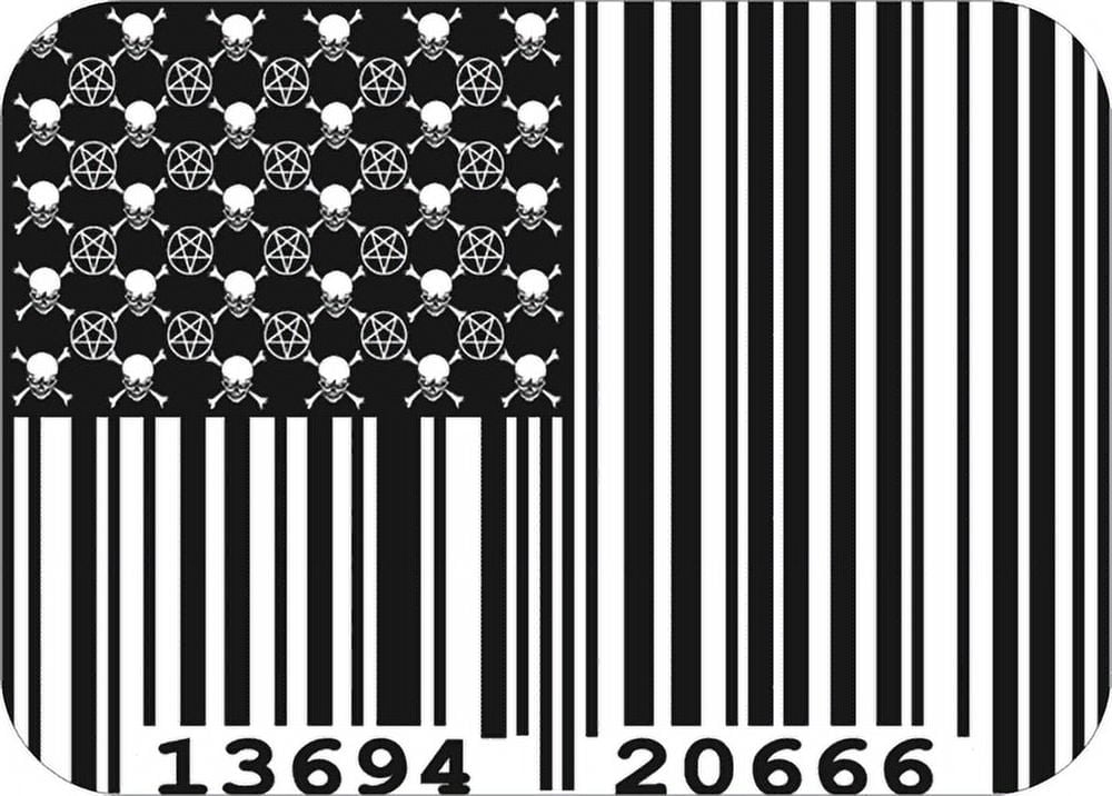 Skull and Crossbones - Pentragram - Barcode Flag - Sticker - 3 3/4" x 2 ...