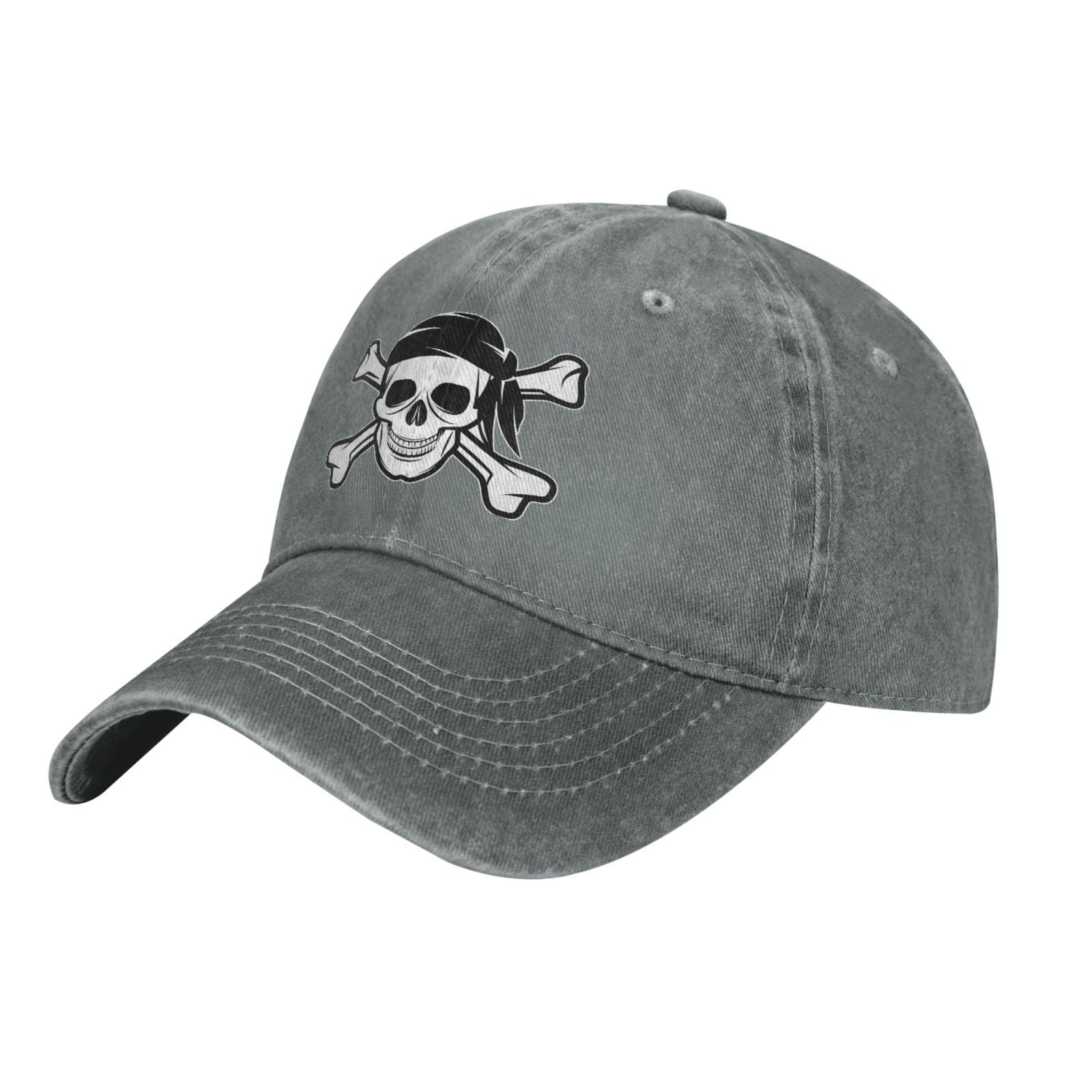 Skull and Crossbones Pirate Baseball Cap Vintage Washed Distressed Cap ...