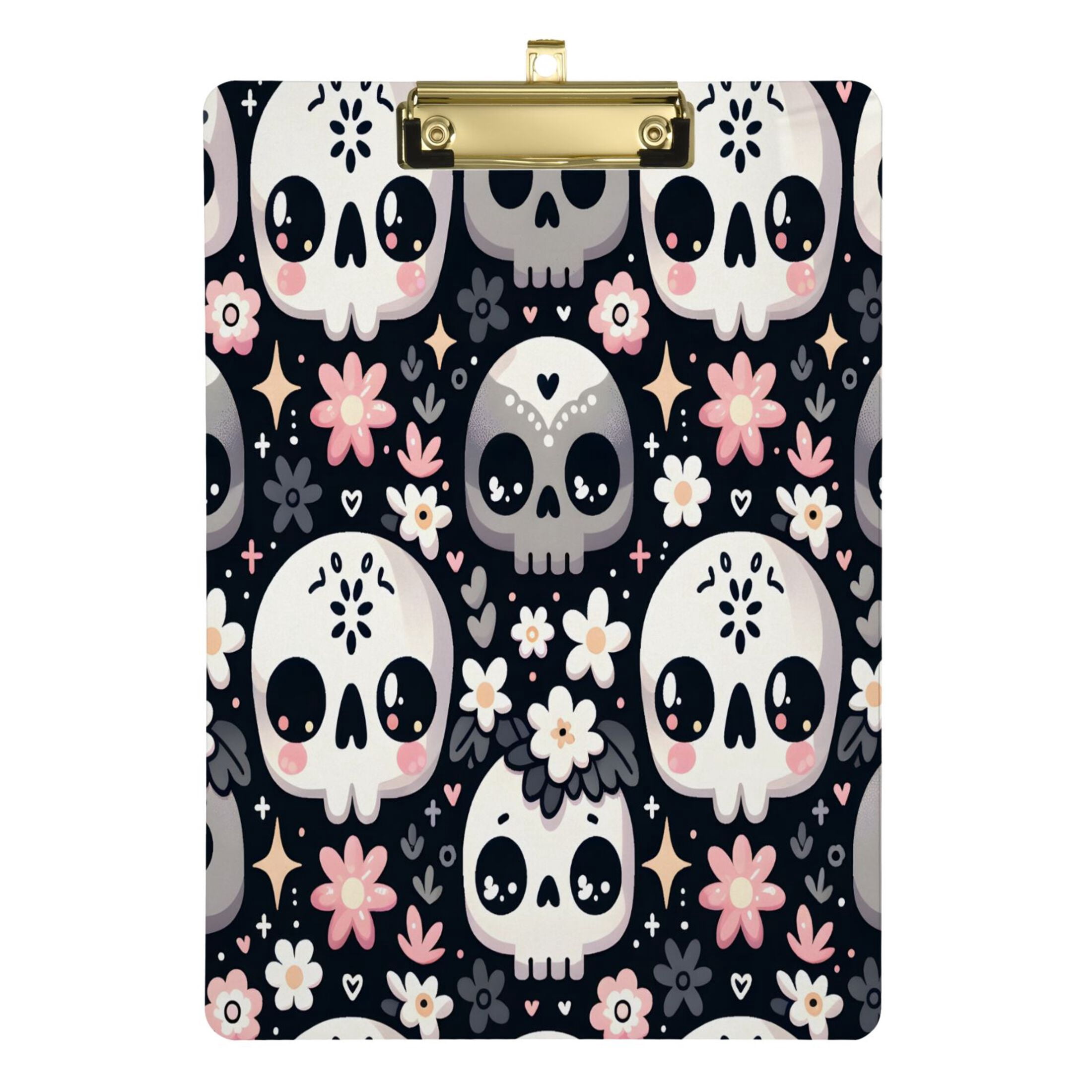 Skull and Floral Acrylic Clipboards A4 Standard Letter Size Clipboard ...