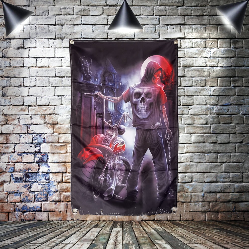 Skull flame darkness rider hero Tattoo Art Posters and Prints Wall ...