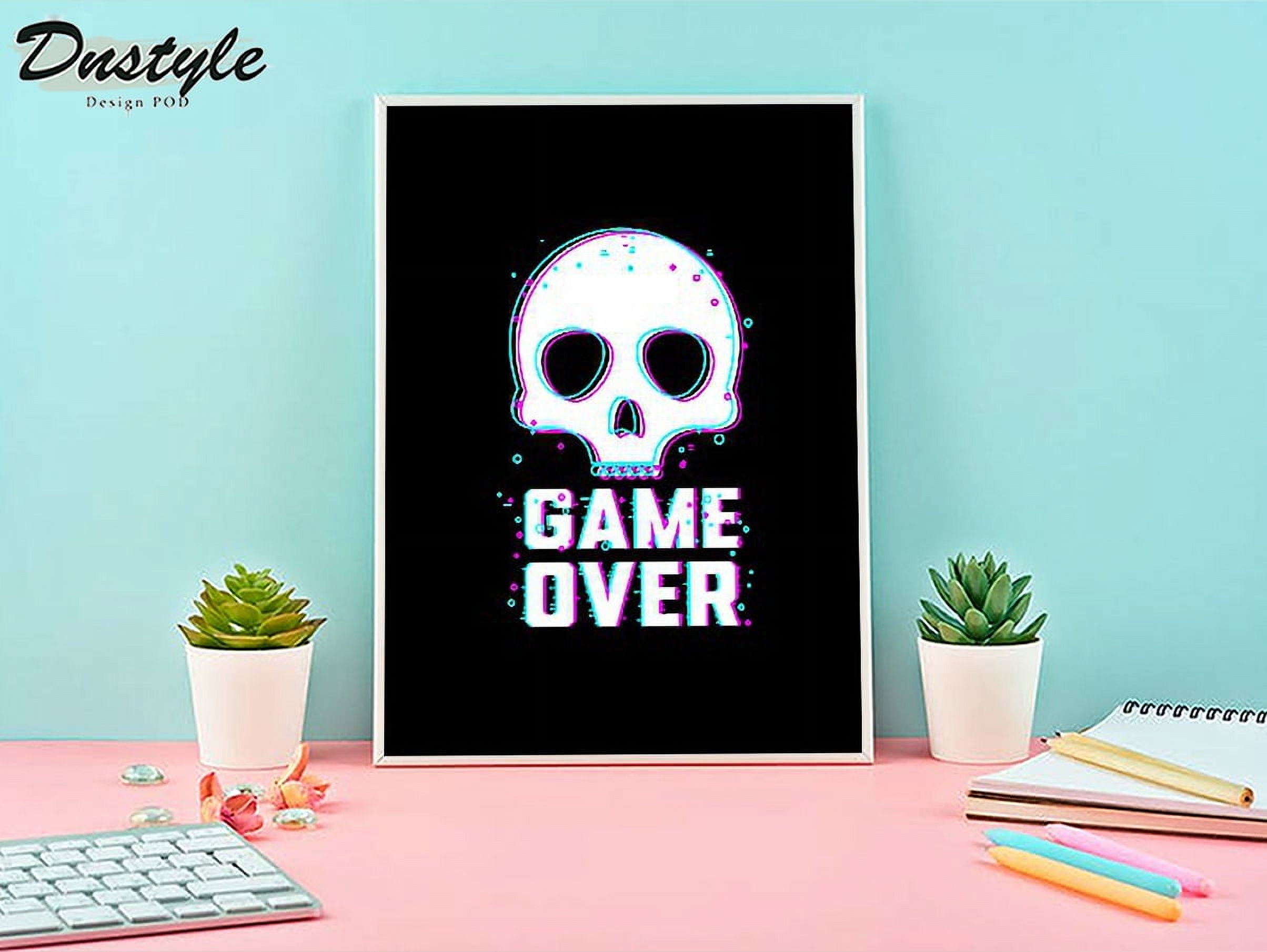 Skull game over poster 11 x 17 Inch Poster - Walmart.com