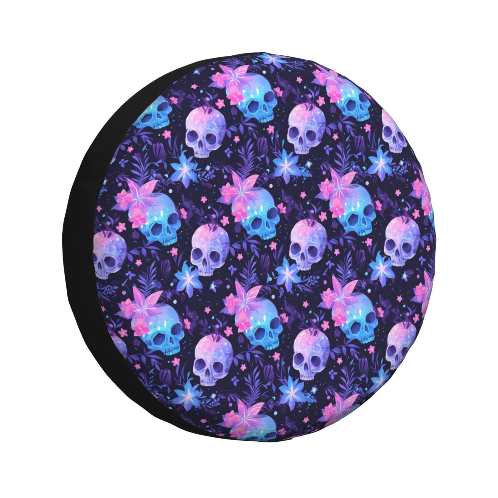 Skull starry sky flower leaf Spare Tire Cover for Trailer Camper RV ...