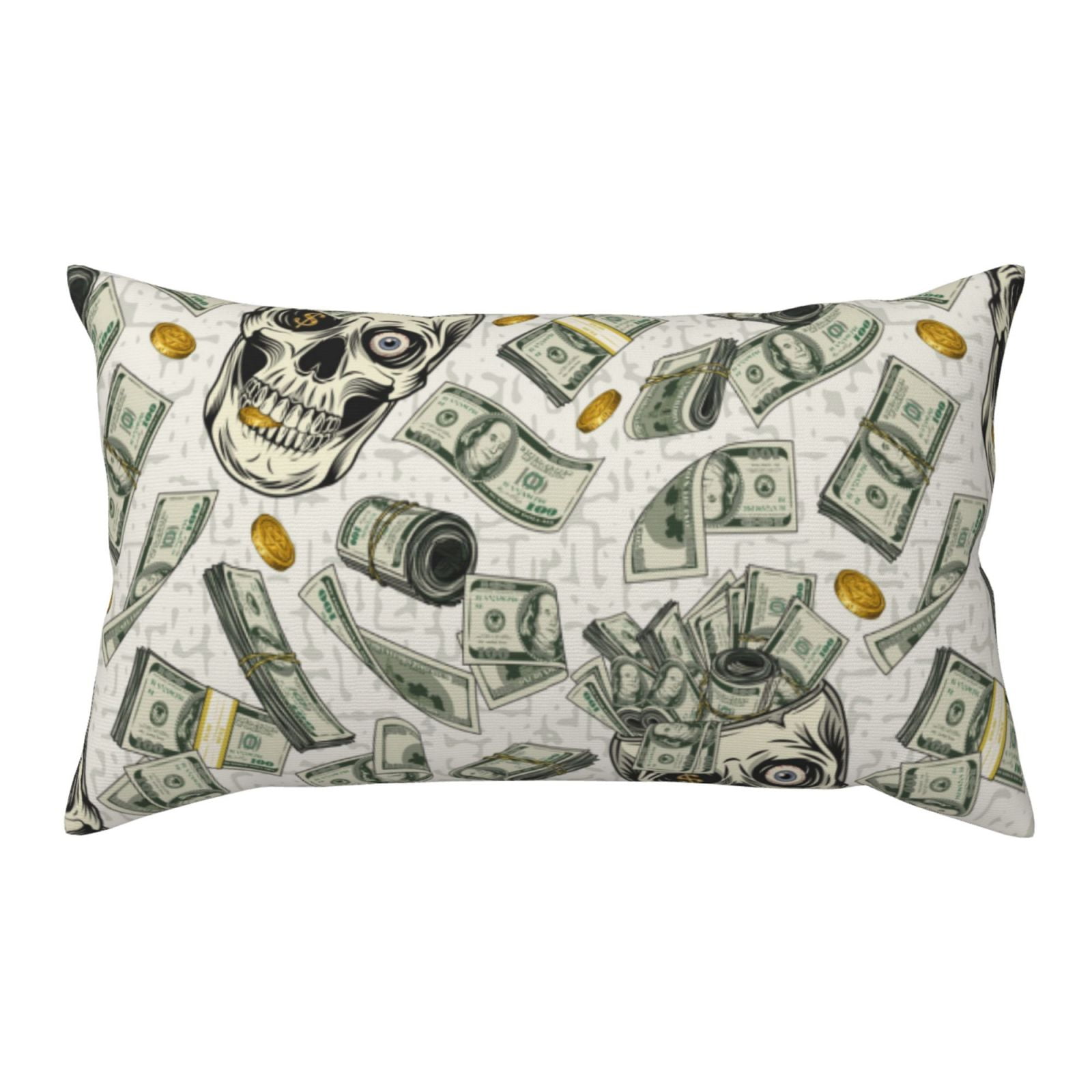 Skull with Cash Pillow Cases Standard Size, Soft Pillow Covers with ...