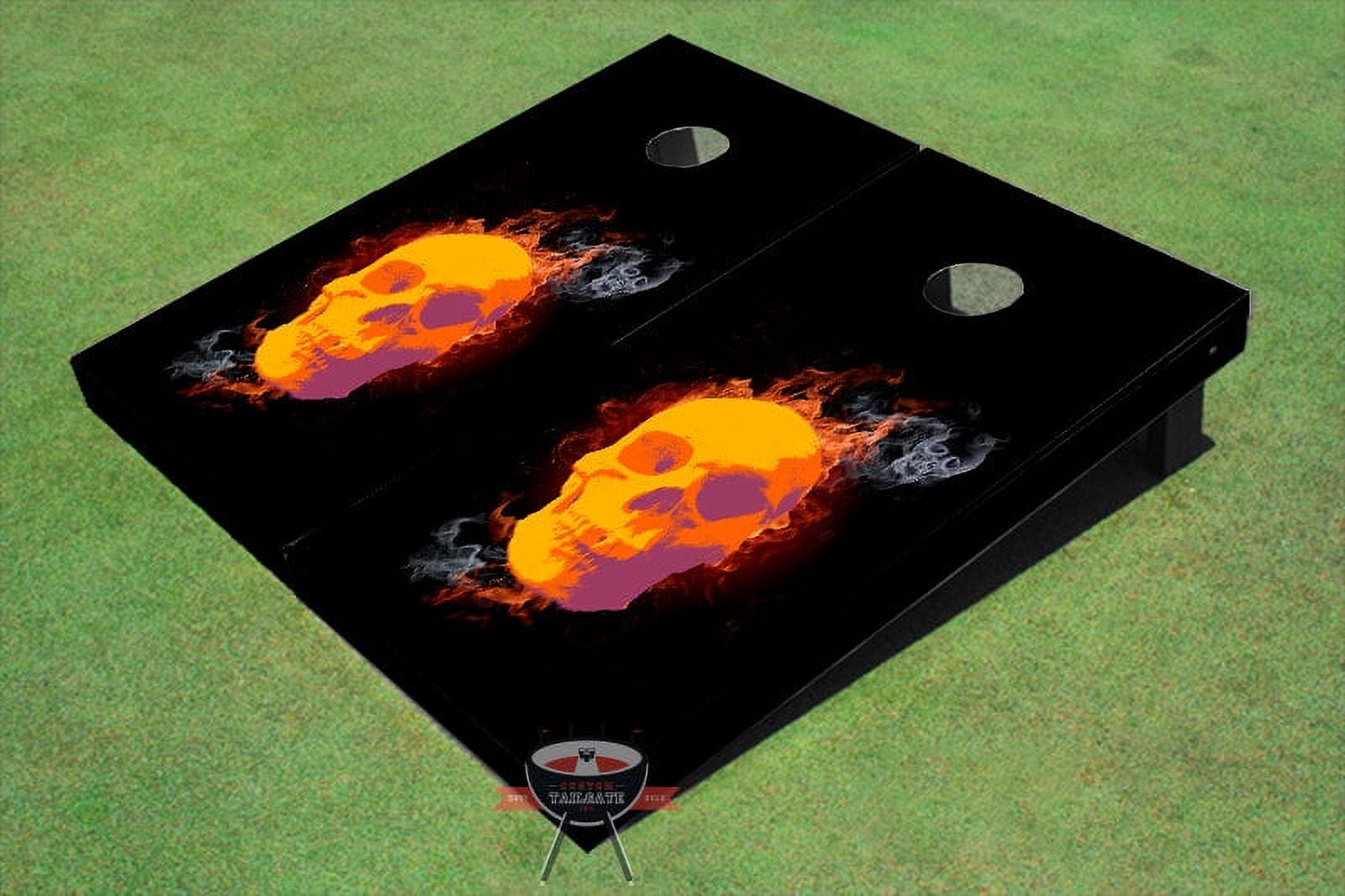Skull with Flames Themed Cornhole Boards - Walmart.com