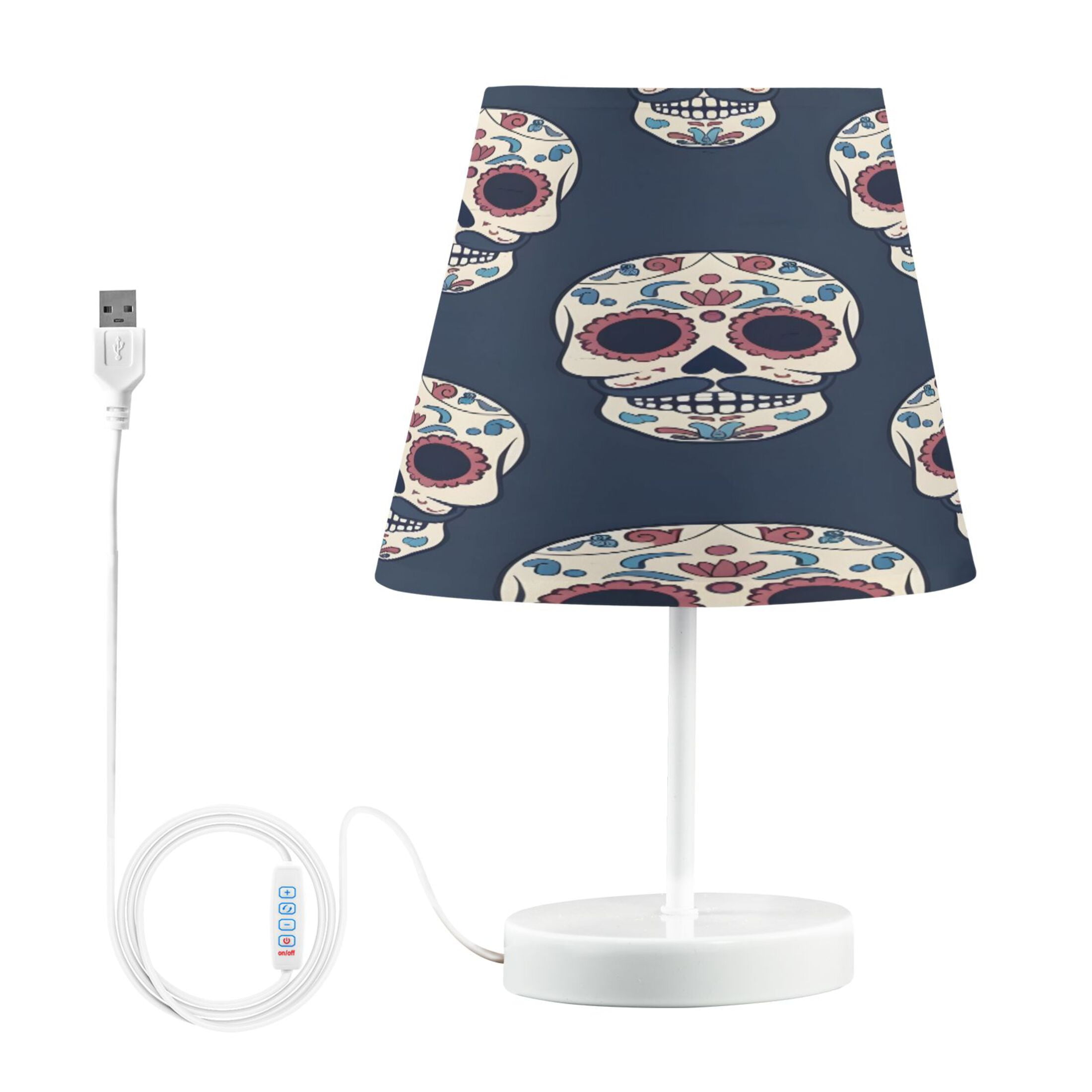Skull with Mustache Desk Lamp LED Table Nightstand Lamps with 3 Color ...