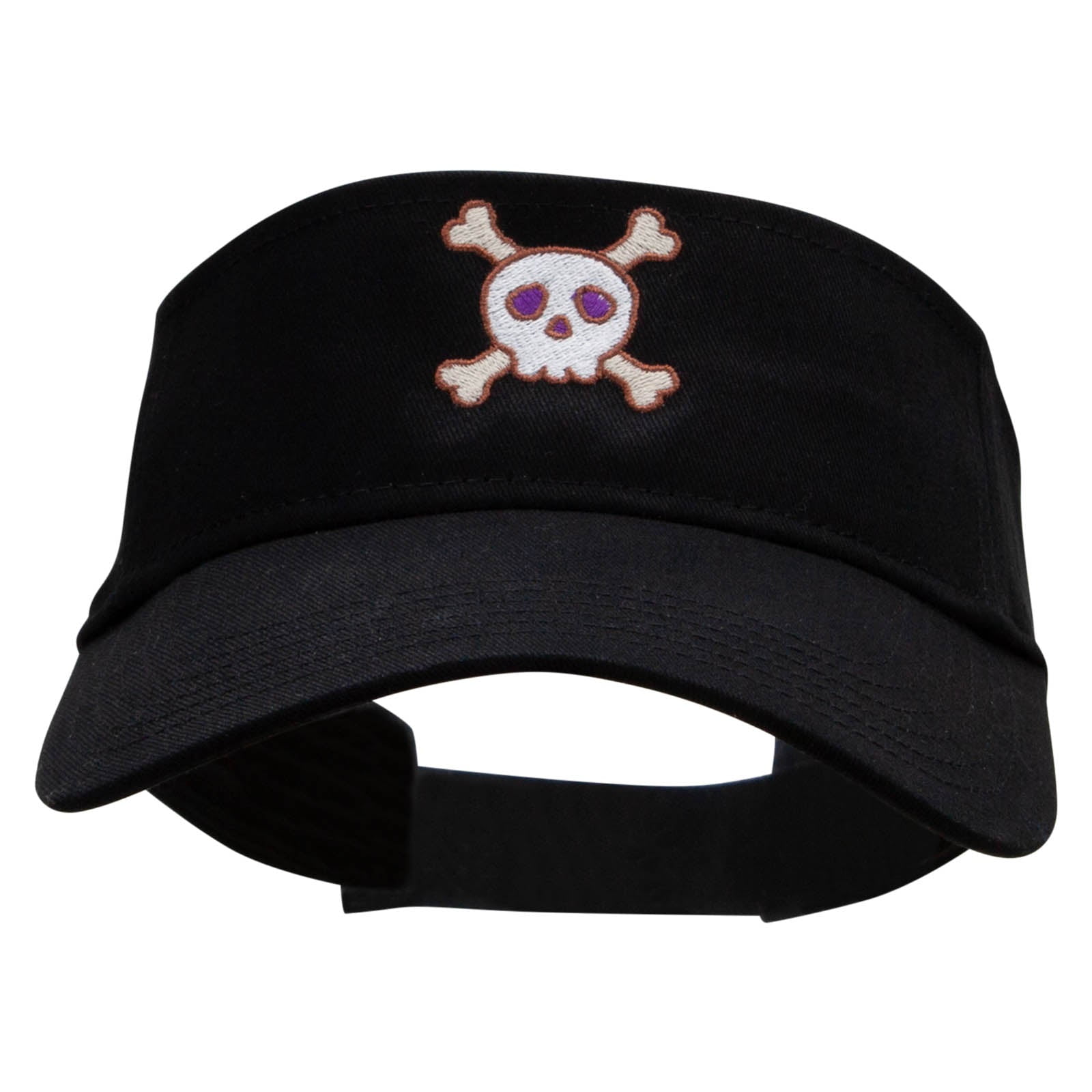 SkullX Embroidered Cotton Twill Sun Visor - Black OSFM - Walmart.com