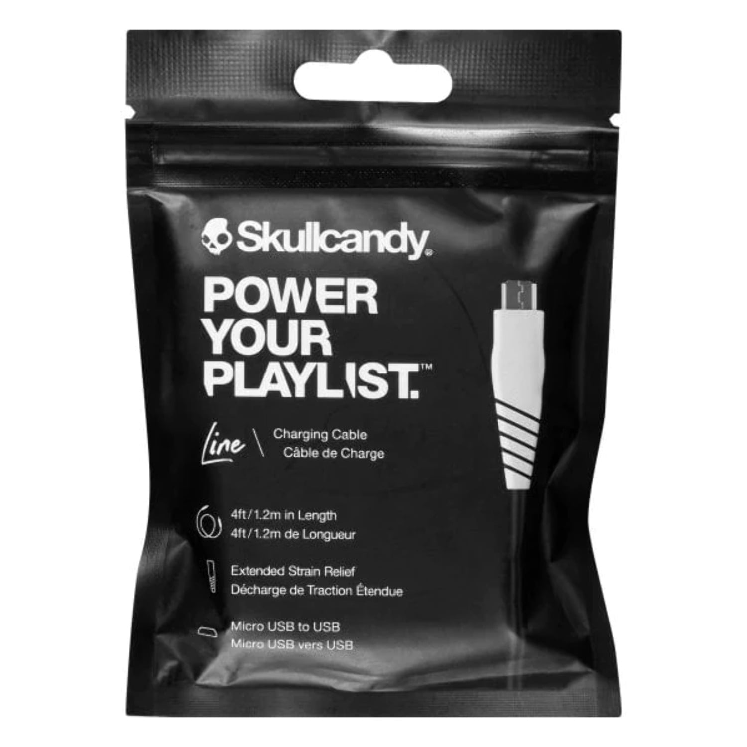 Skullcandy Inc. 4ft Micro USB Cable Black&White S7RCML670 - Walmart.com