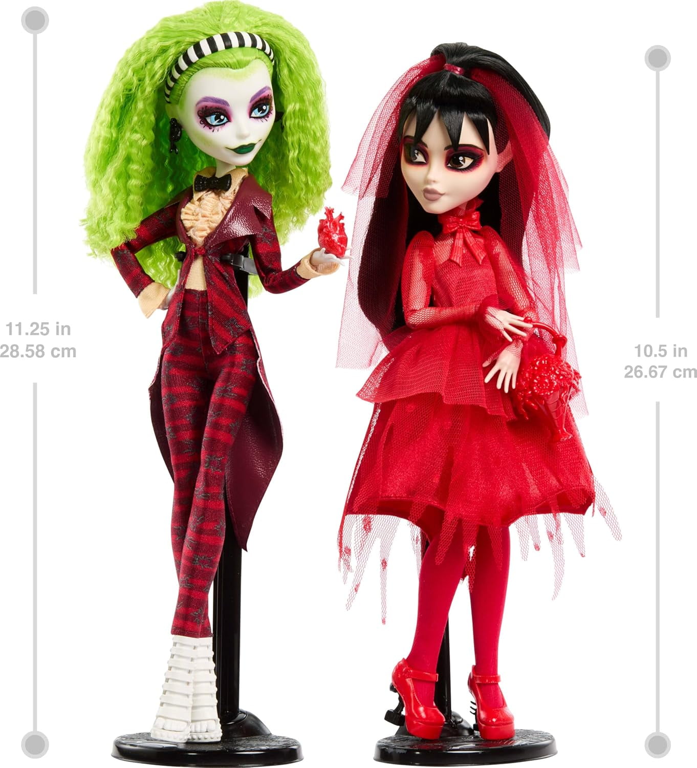 Skullector Beetlejuice Betelgeuse and Lydia Doll 2-Pack Beetlejuice ...