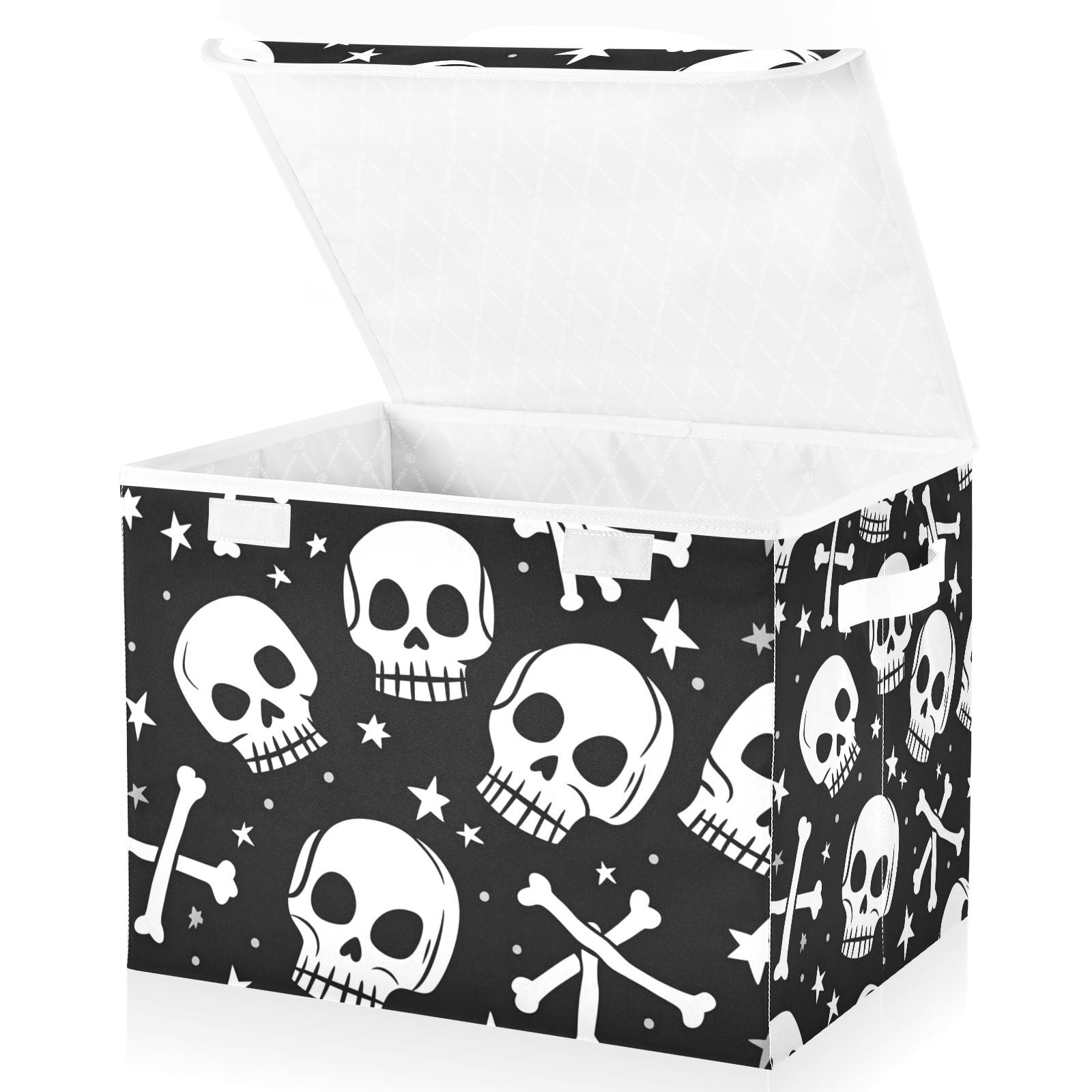 Skulls Bones Stars Storage Basket for Shelves Foldable Container ...