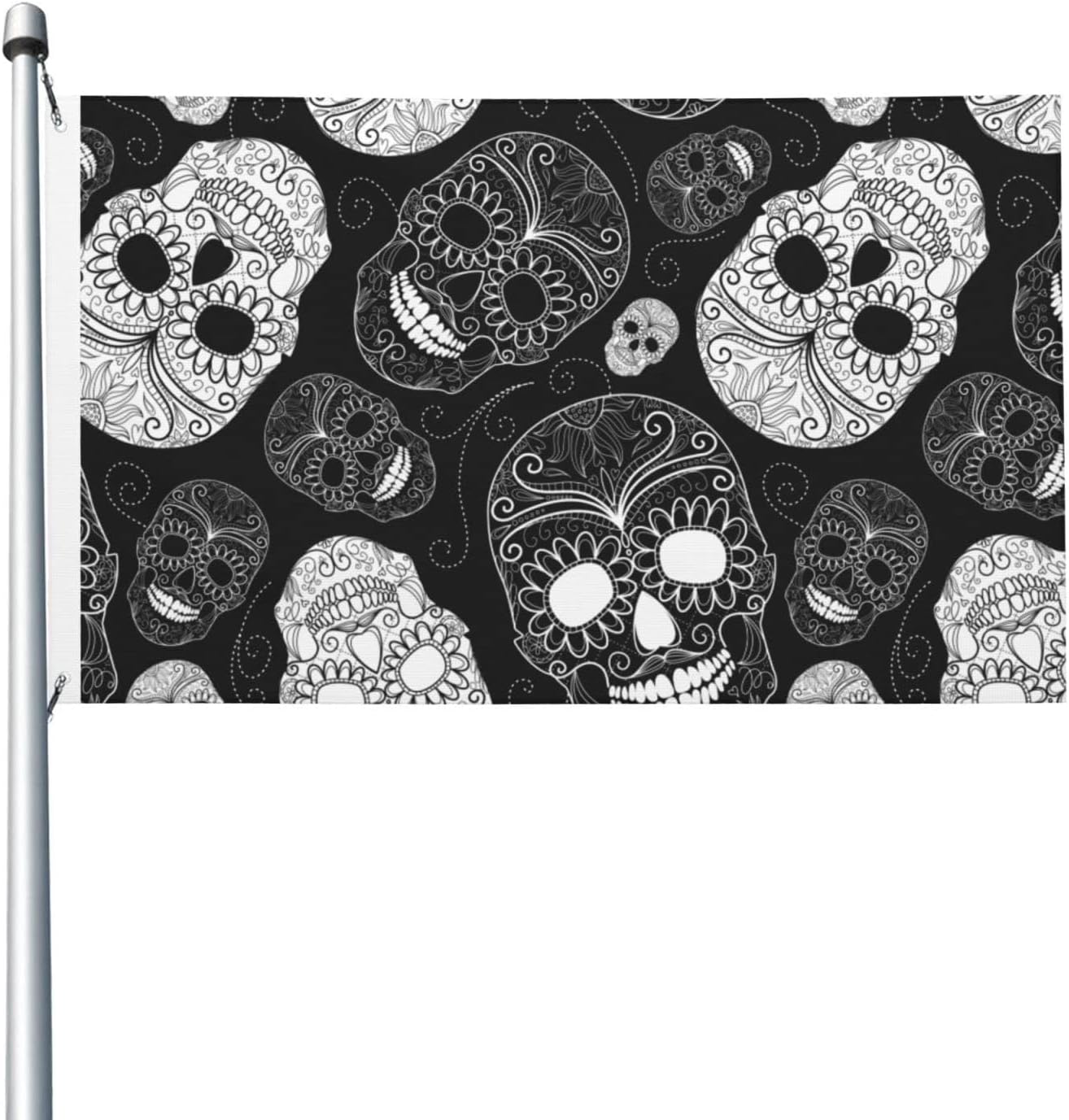 Skulls Flag Double Sided Outside Large Banner, Hanging Outdoor Flags ...