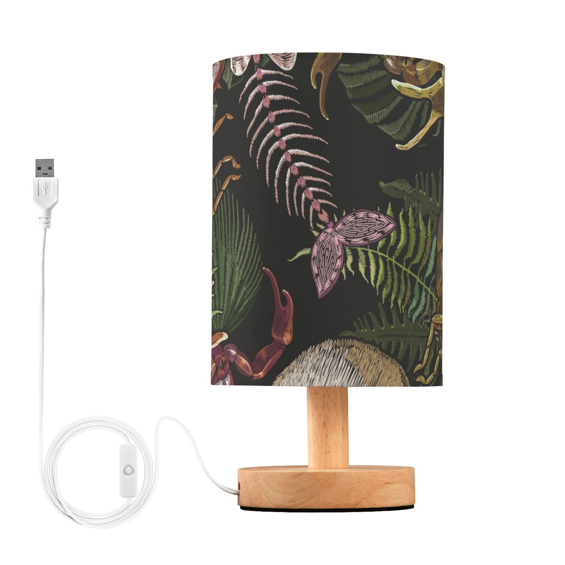 Skulls and Scorpions Bedside Table Lamp LED Warm Lights with USB ...