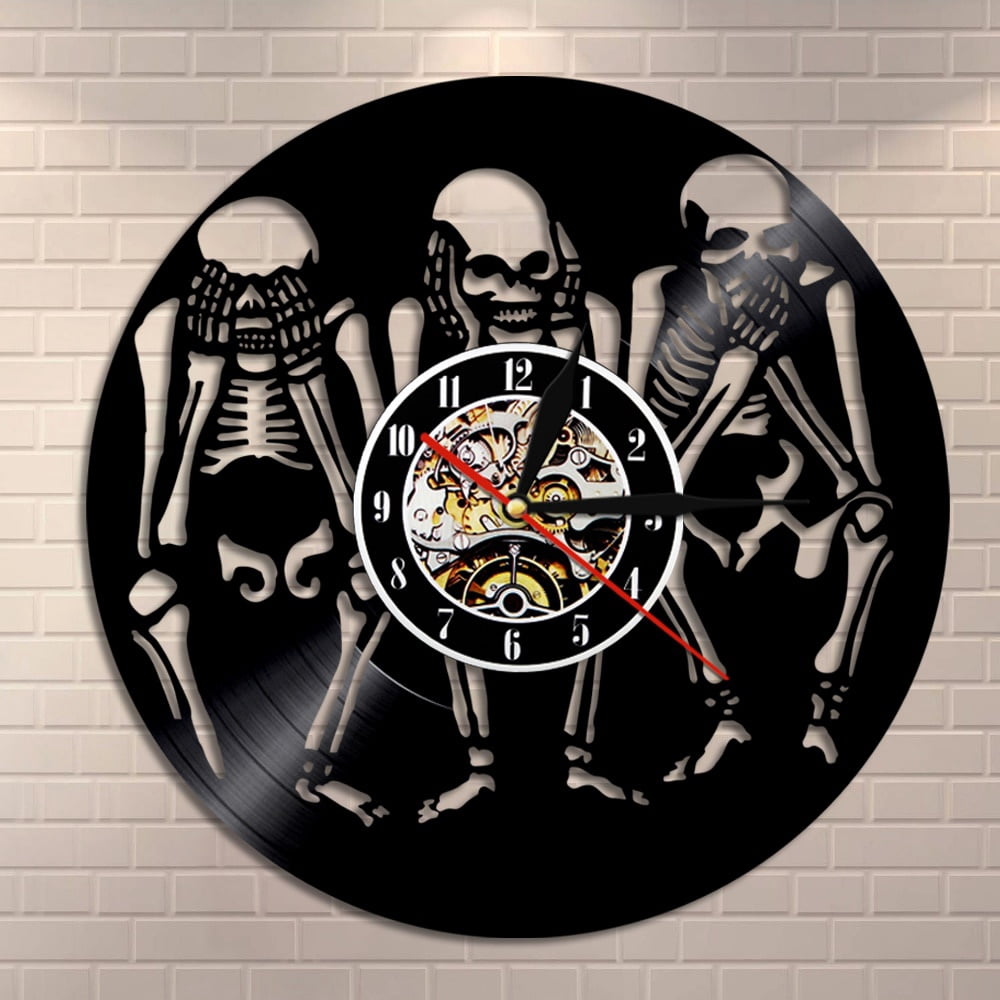 Skulls See No Hear No Speak No Evil Wall Clock Wisdom of The Skulls ...
