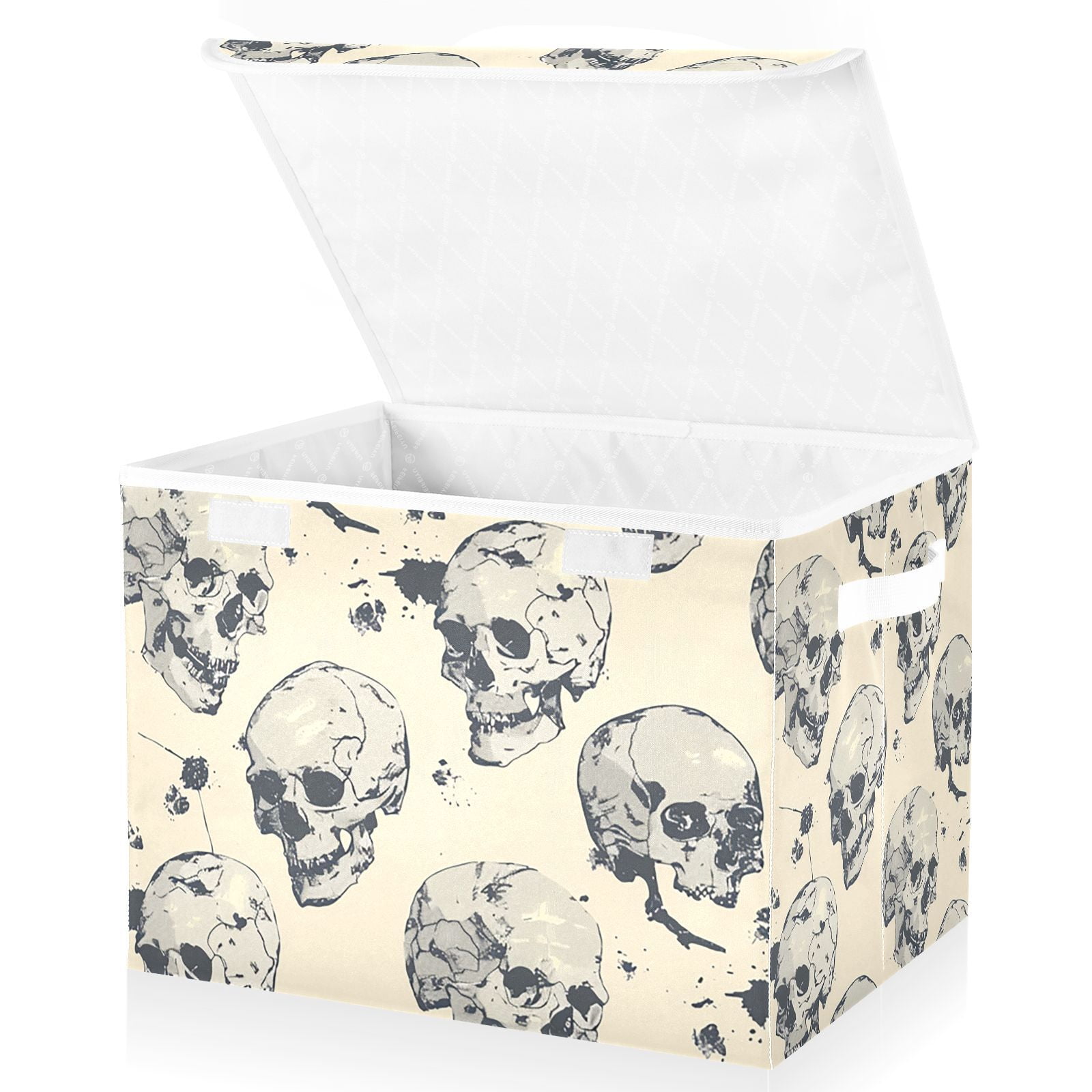 Skulls Skeleton Storage Basket for Shelves Foldable Container Organizer ...