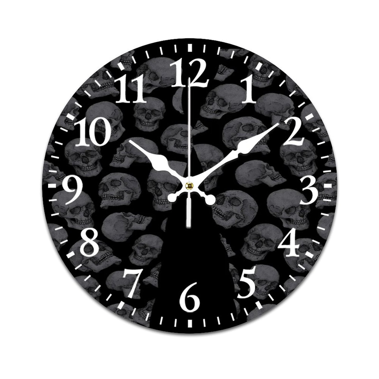 Skulls Wall Clock Modern Design Clocks Wall Hanging Home Office School Clocks Round PVC Wall ...