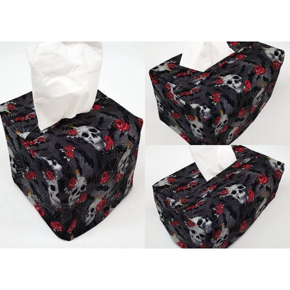 Skulls Webs & Roses Tissue Box Cover by Penny's Needful Things (Tall ...