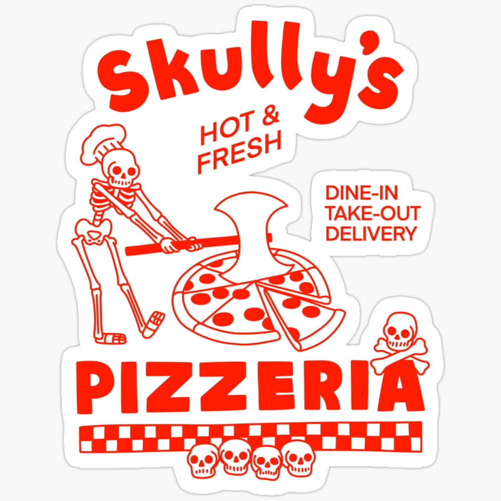 Skully'S Pizzeria Sticker Phone Decal Water Bottle Stickers Car Decals ...