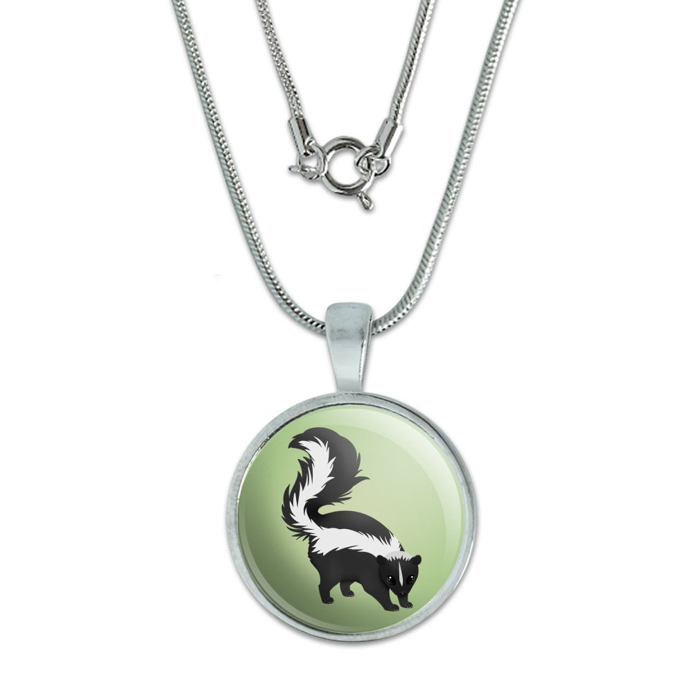 Skunk Posing 0.75" Pendant with Sterling Silver Plated Chain - Walmart.com