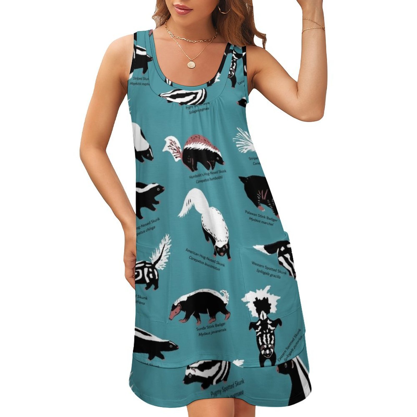 Skunks of the World: Species of Family Mephitidae Sleeveless U-Neck ...