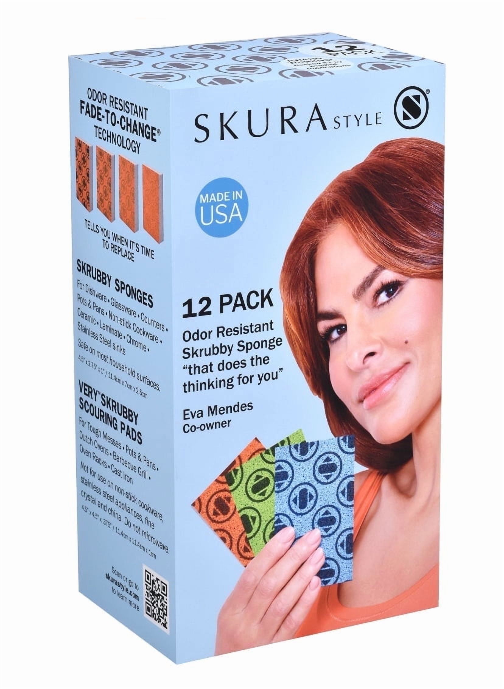 Skura Style 12-Pack Kitchen Dish Sponges with Scrubbing Pads - Includes ...