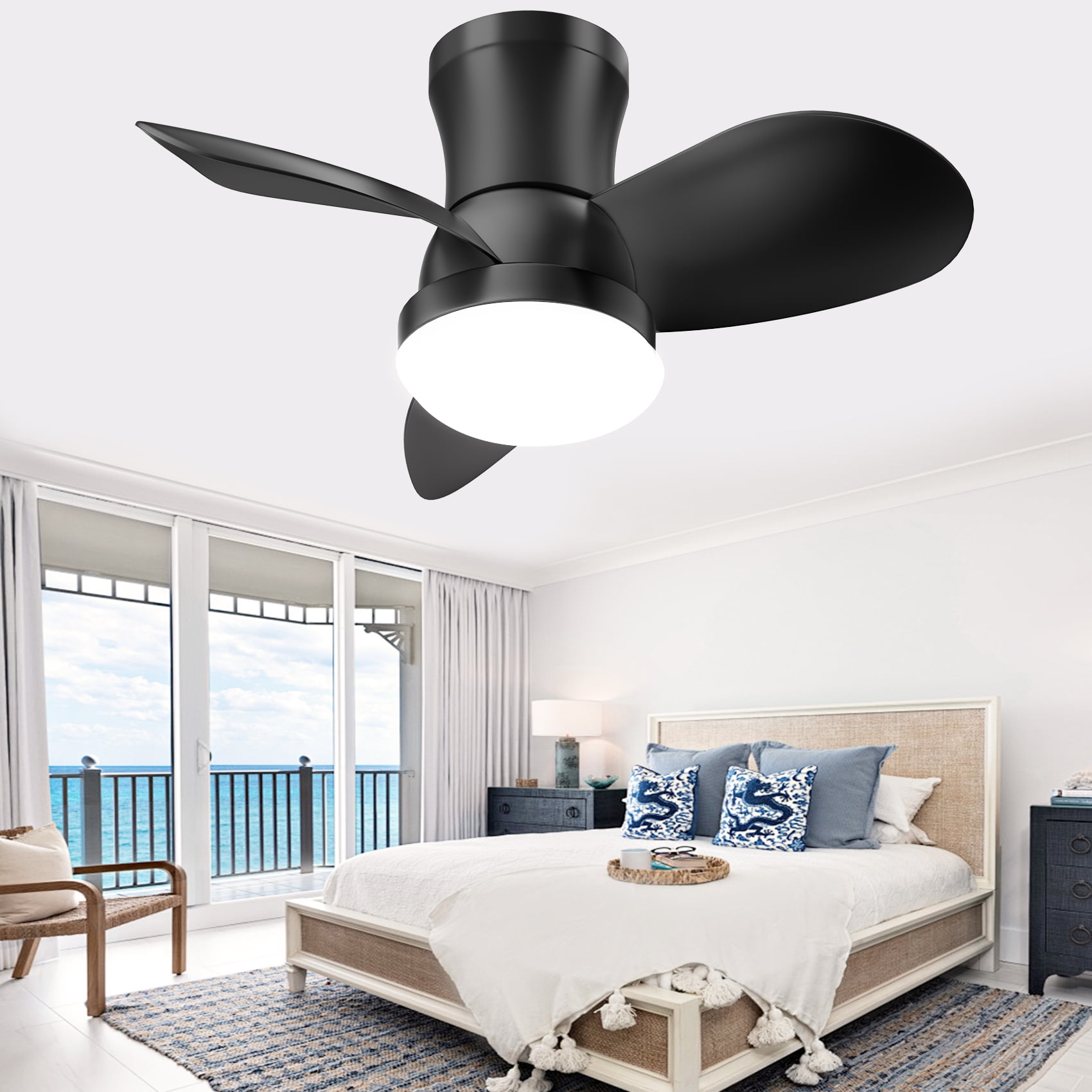 Skvevn Ceiling Fans with Lights and Remote-Low Profile 22" Ceiling Fan ...