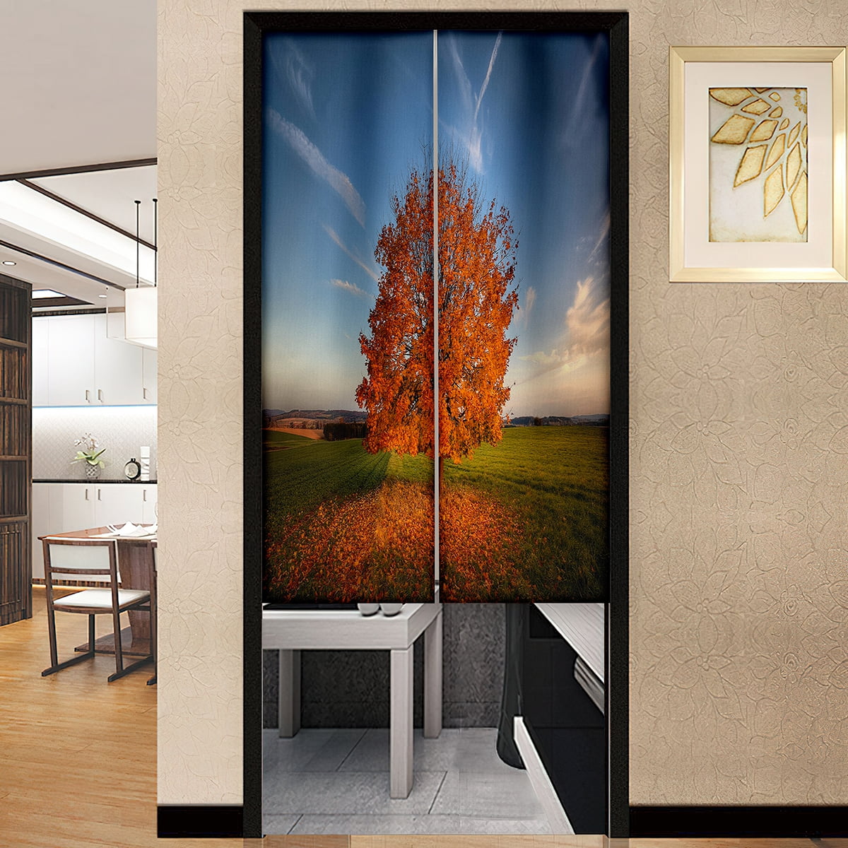 Sky Autumn Trees Foliage Door Curtain Chinese Panel Japanese Style ...