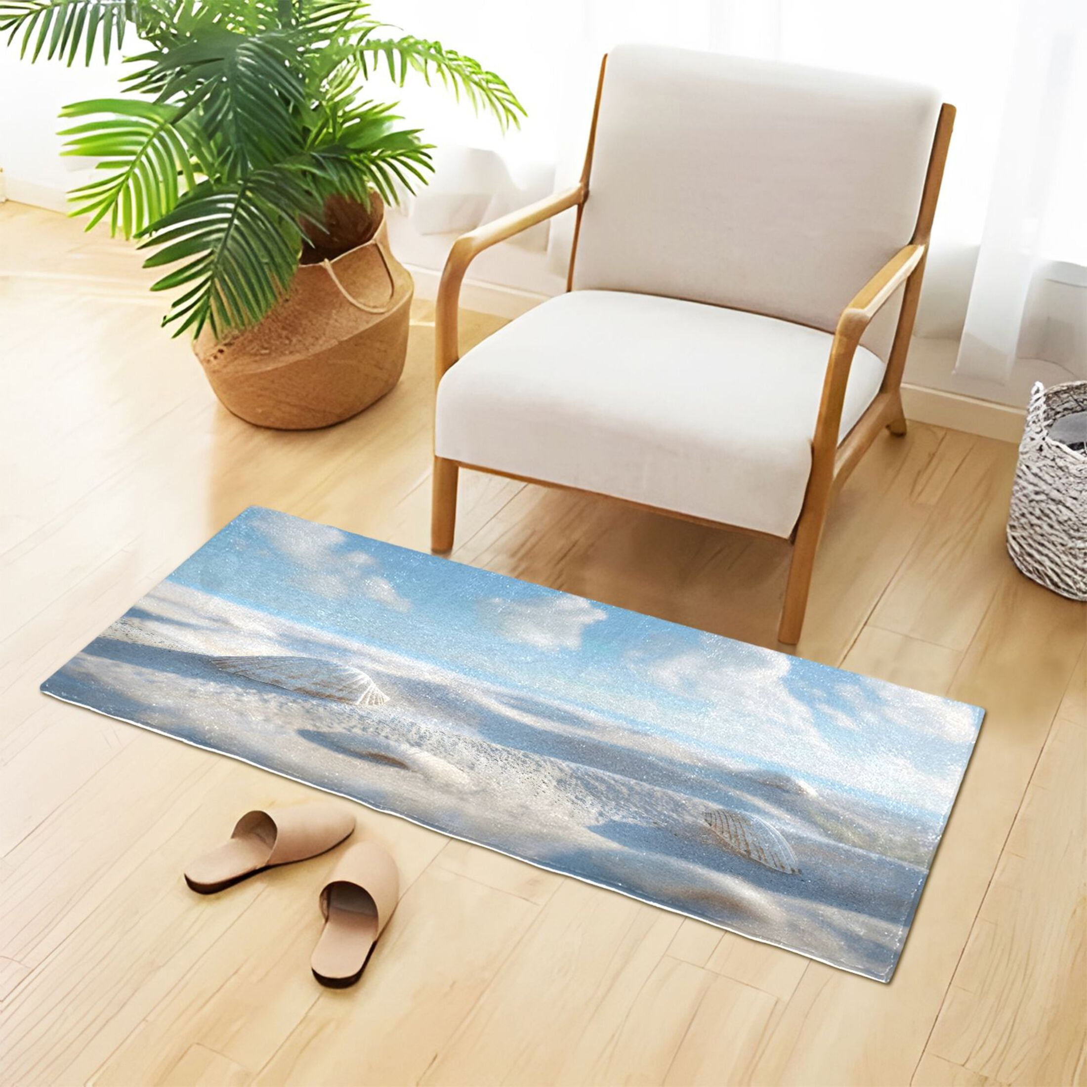 Sky Beach Shells Plush Carpet Non Slip Runner Rug Absorbent Bath Mat 39 ...