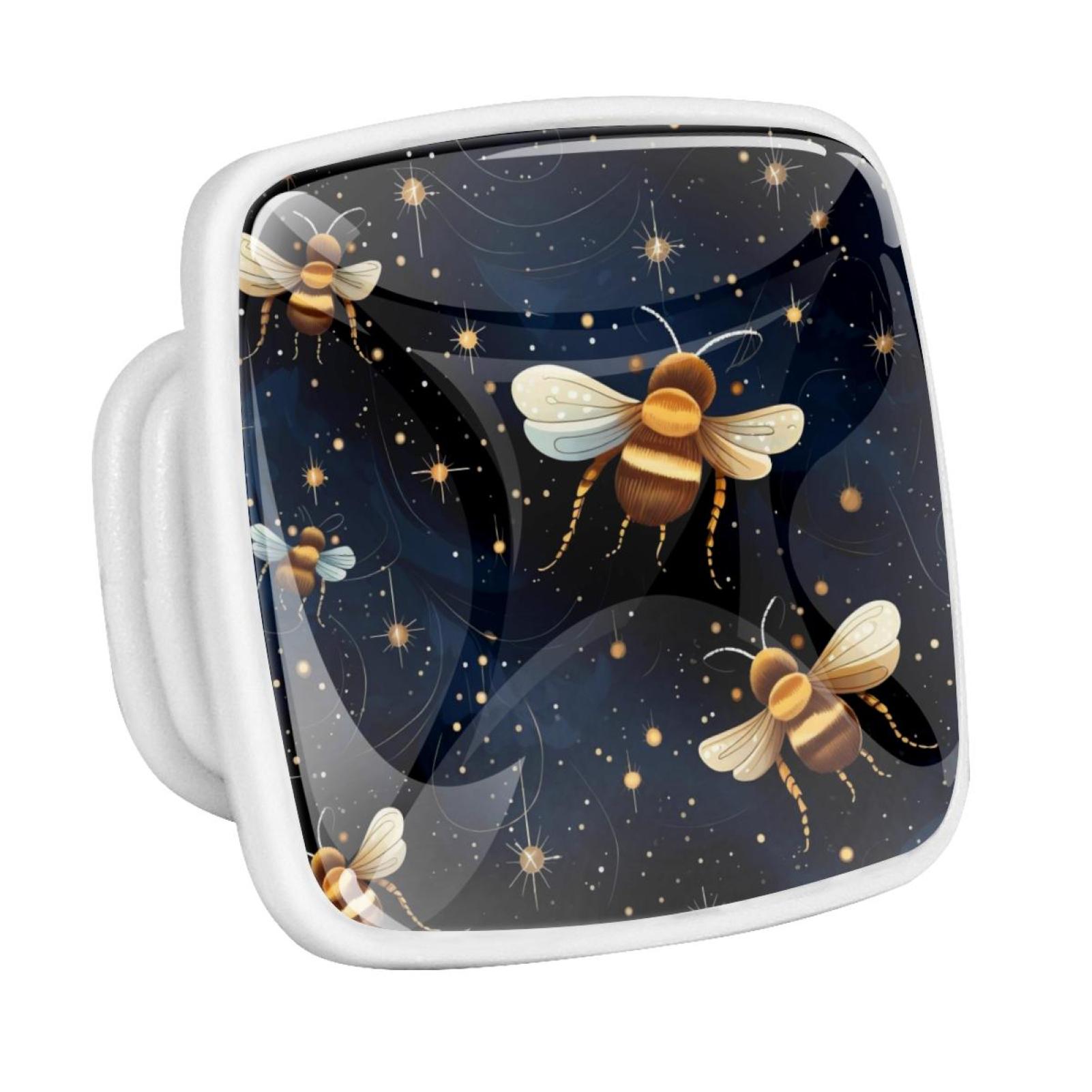 Sky Bees Fluorescent Drawer Pulls with Screws Square 4-Pack Glow Dark Knobs for Cabinets ...