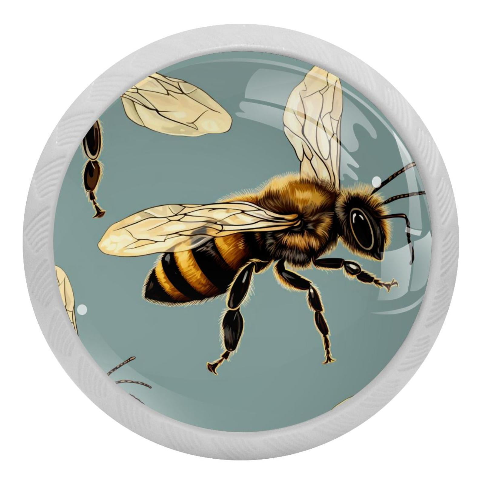 Sky Bees Pattern 4PCS Cabinet Knobs Pulls Fluorescent Drawer Handle ...