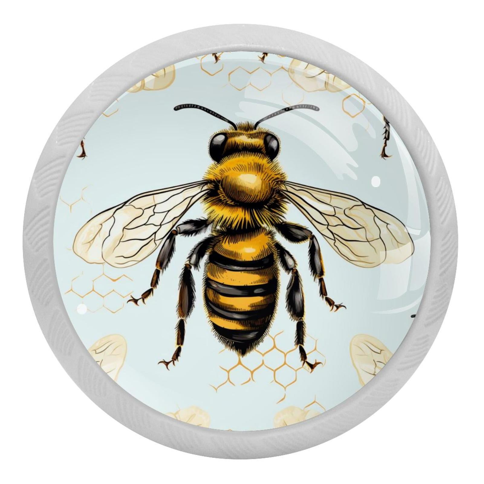 Sky Bees Pattern 4PCS Cabinet Knobs Pulls Fluorescent Drawer Handle ...