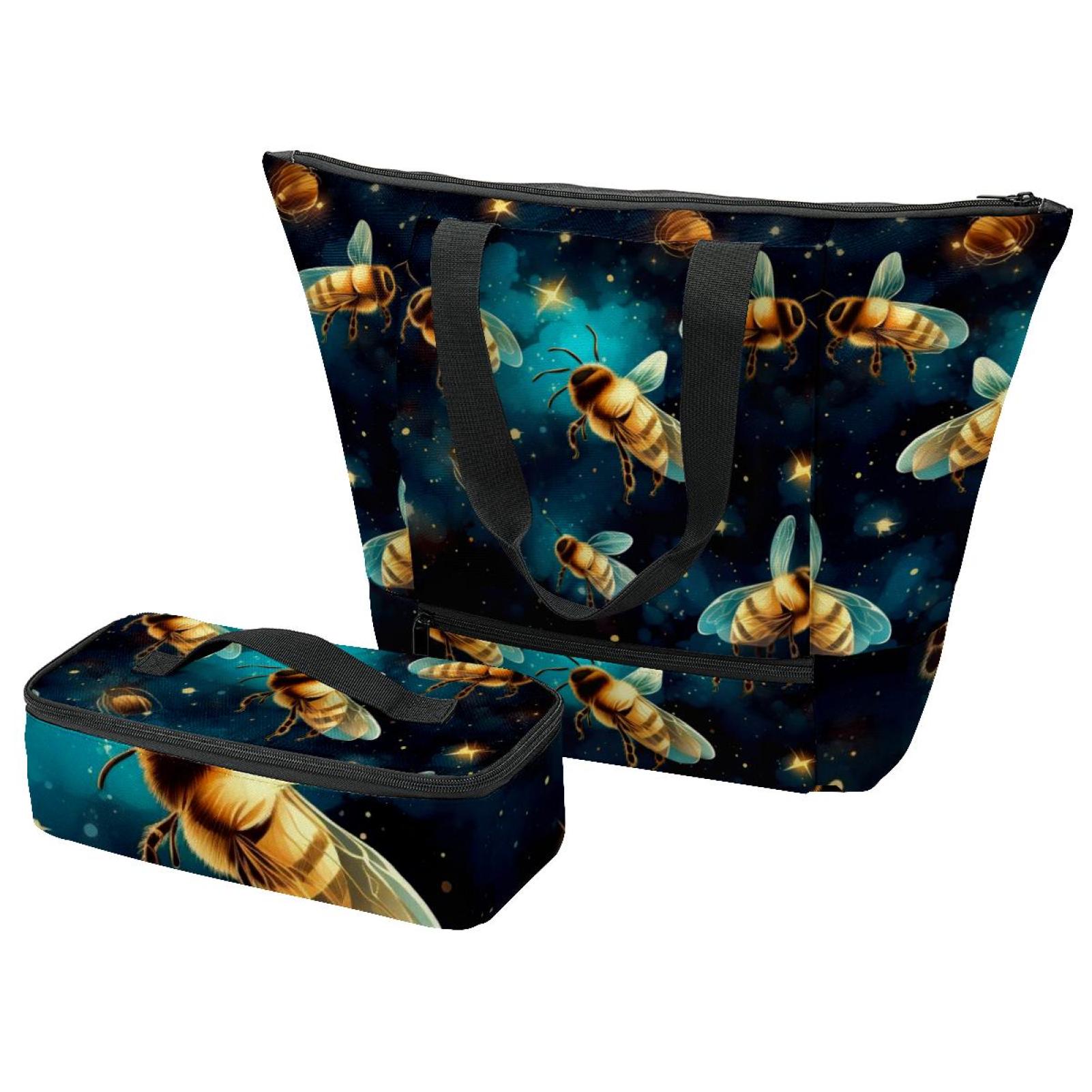 Sky Bees Travel Duffel Bag Sports Tote Gym Bags Shoulder Weekender Overnight Bag with Women Men ...