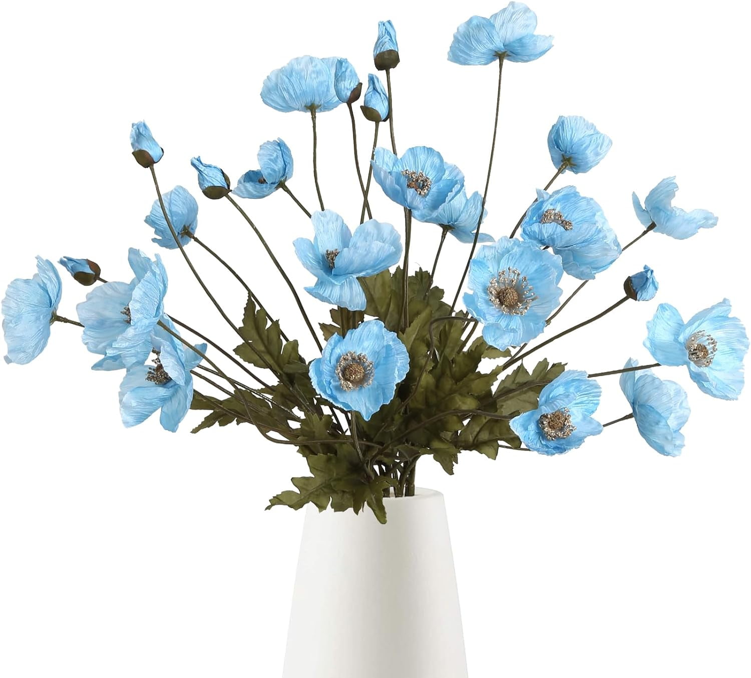 Sky Blue Artificial Poppy Flowers Light Blue Flowers Fake Poppies Baby ...