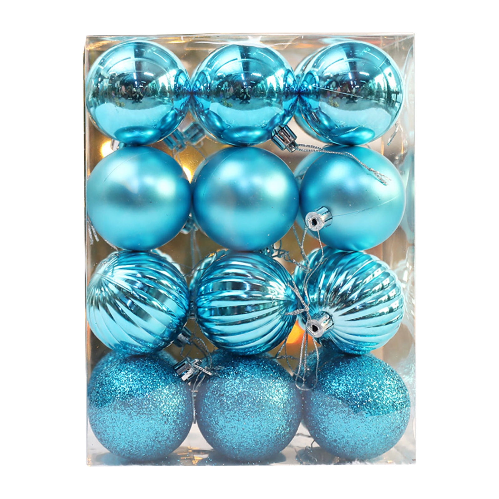 Sky Blue Box Of 24 Pcs Sky Blue Christmas Painted Ball Set For Tree ...