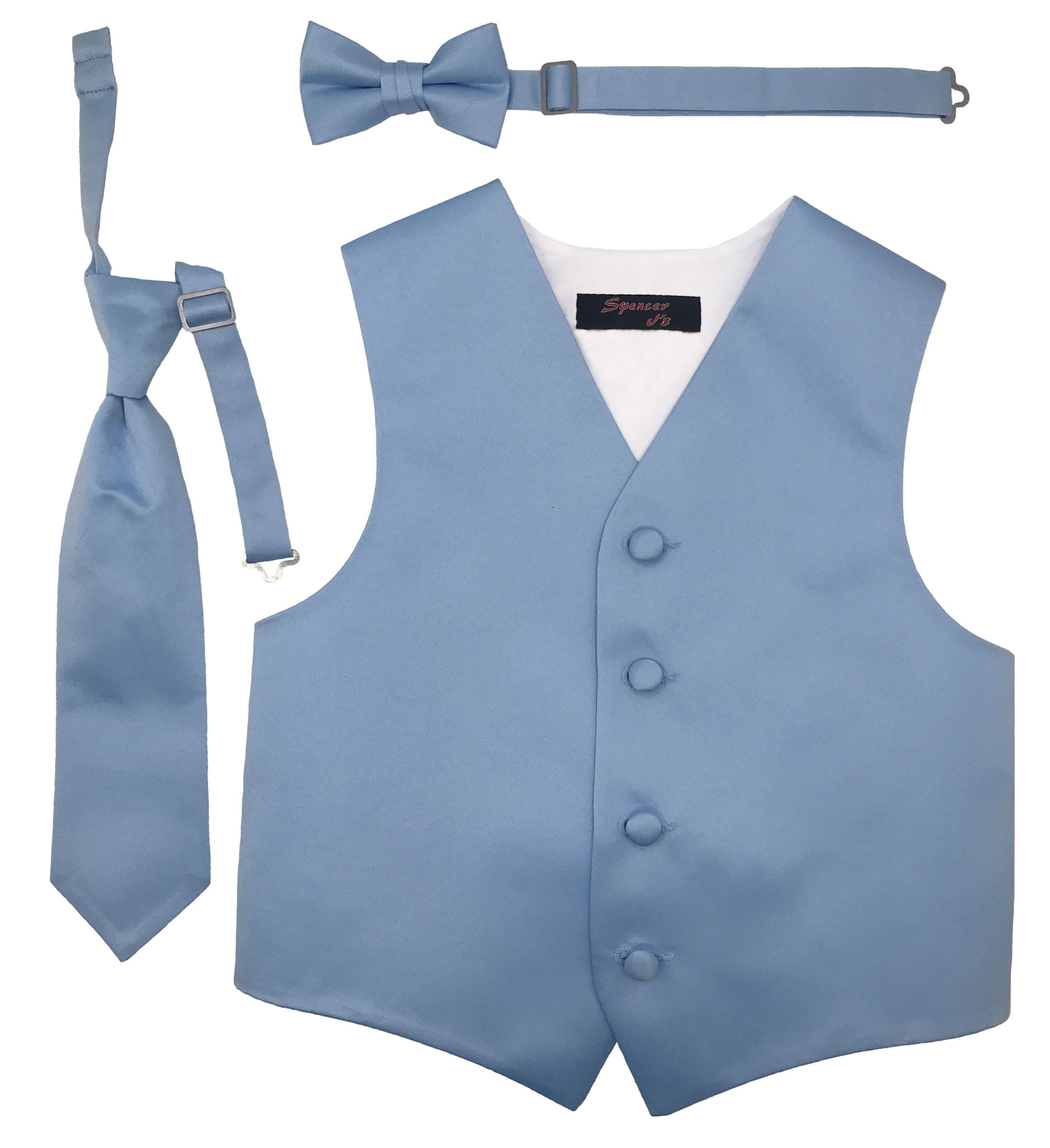 Sky Blue Boys Satin Vest Spencer J - Boys 13-14 - Walmart.com
