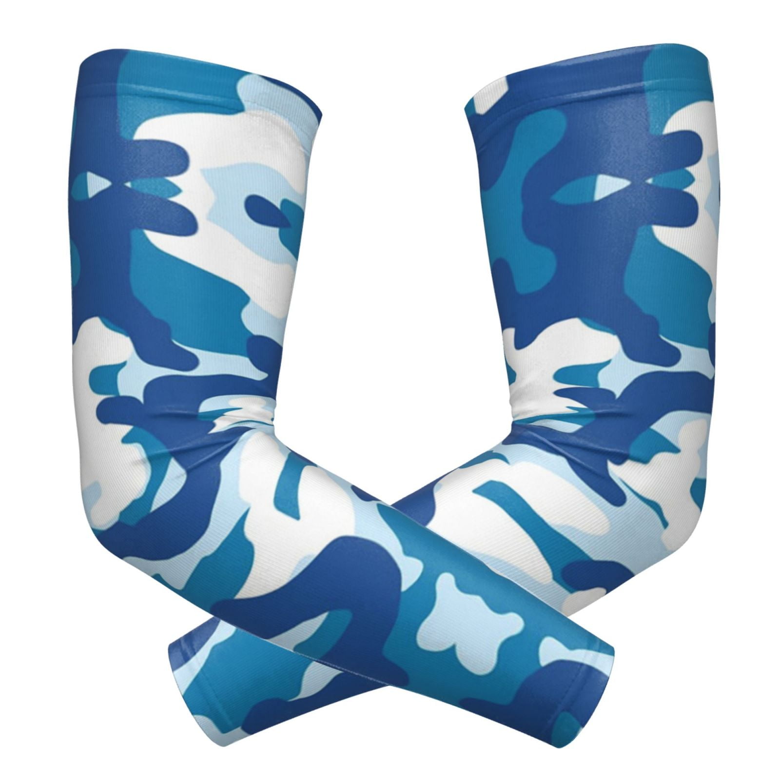 Sky Blue Camouflage Arm Sleeves For Men Women Compression Sports Sun ...