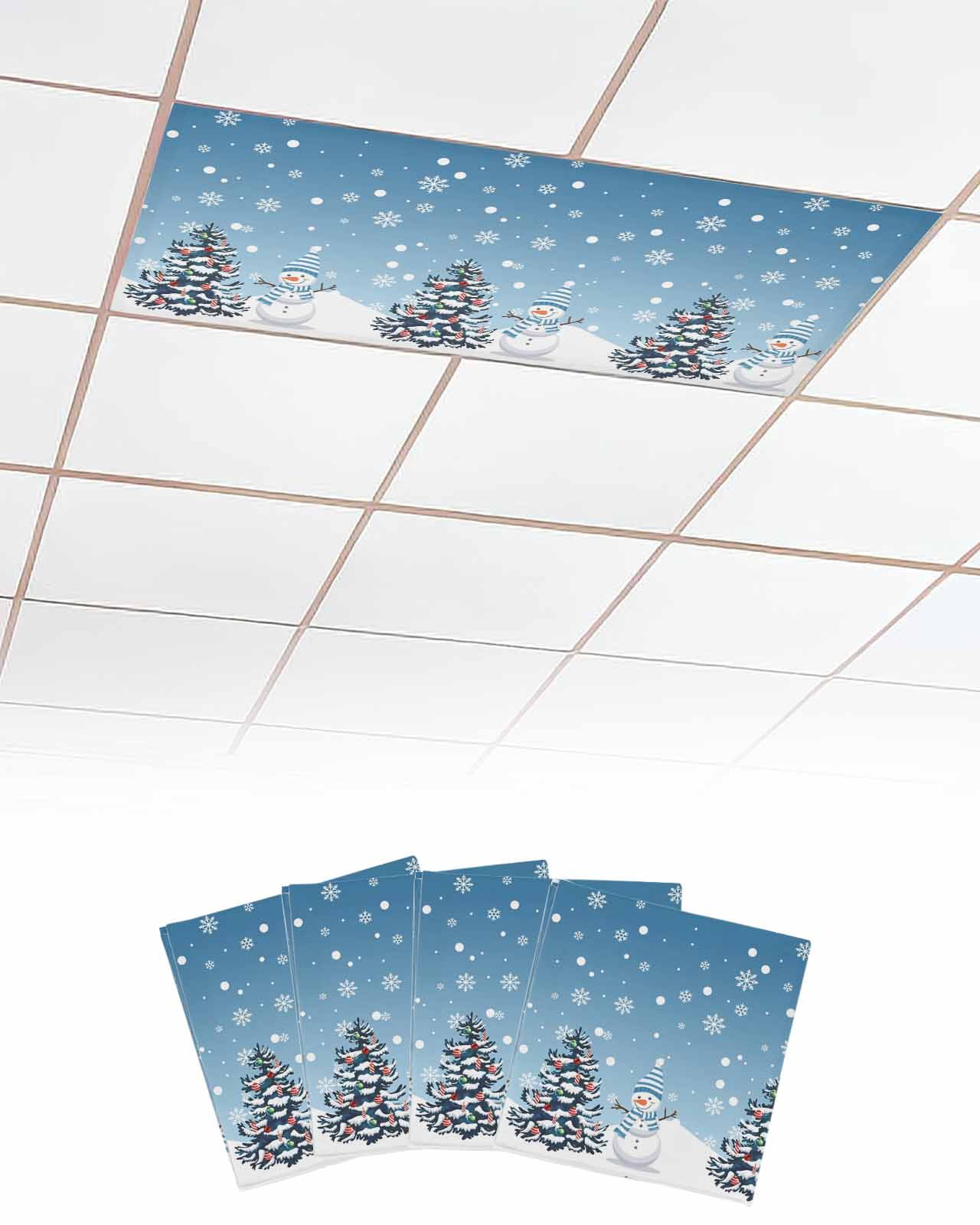 Sky Blue Christmas Fluorescent Light Covers for Ceiling Lights 4x2 feet ...