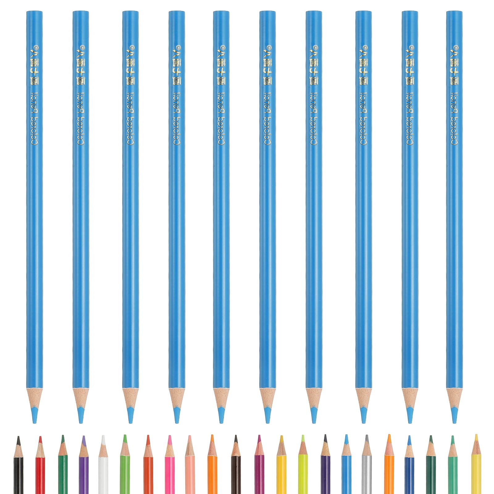 Sky Blue Color Drawing Pencils for Adult Coloring Books, 10 Pcs ...