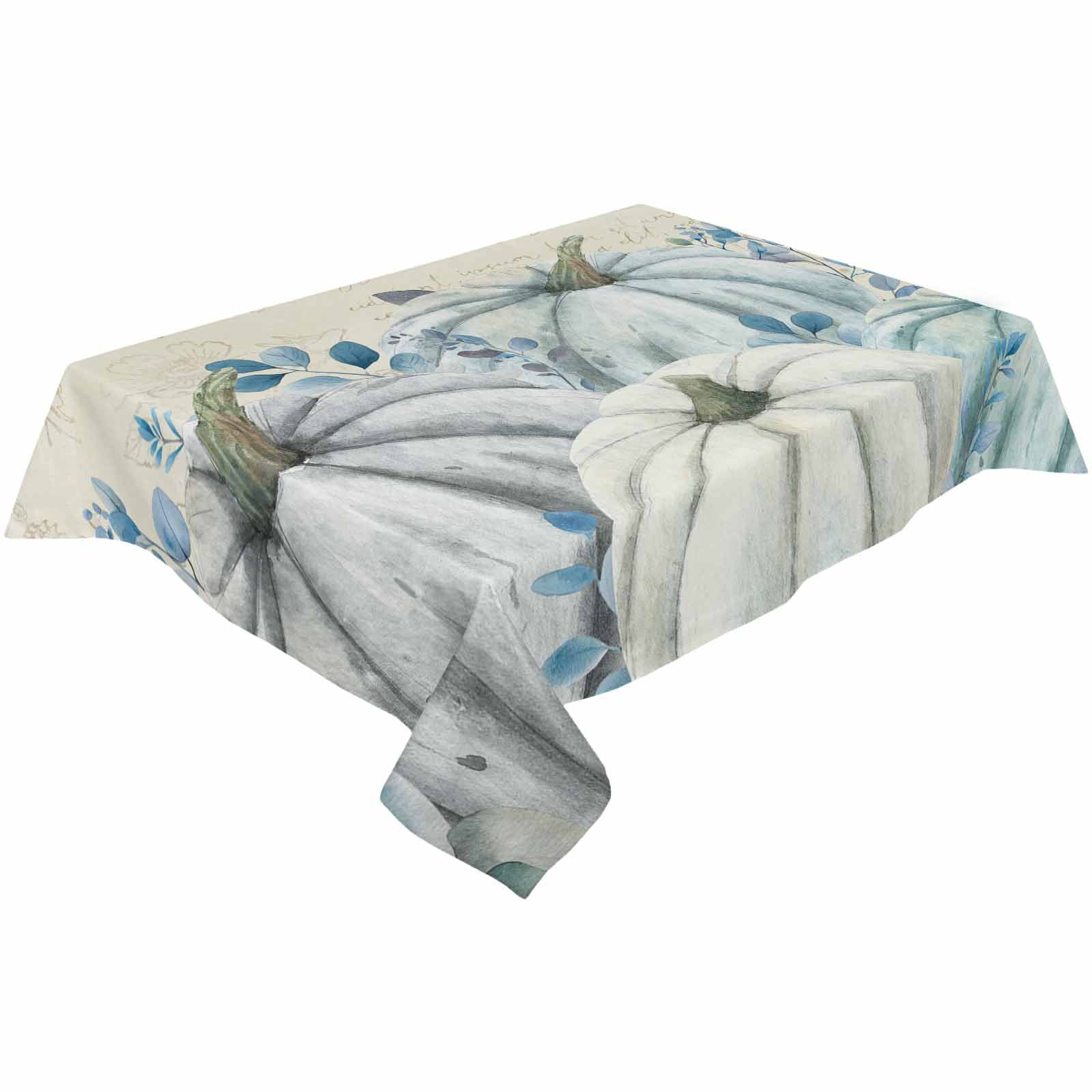 Sky Blue Fall Rectangle Tablecloths 52x70,Thanksgiving Eucalyptus White ...