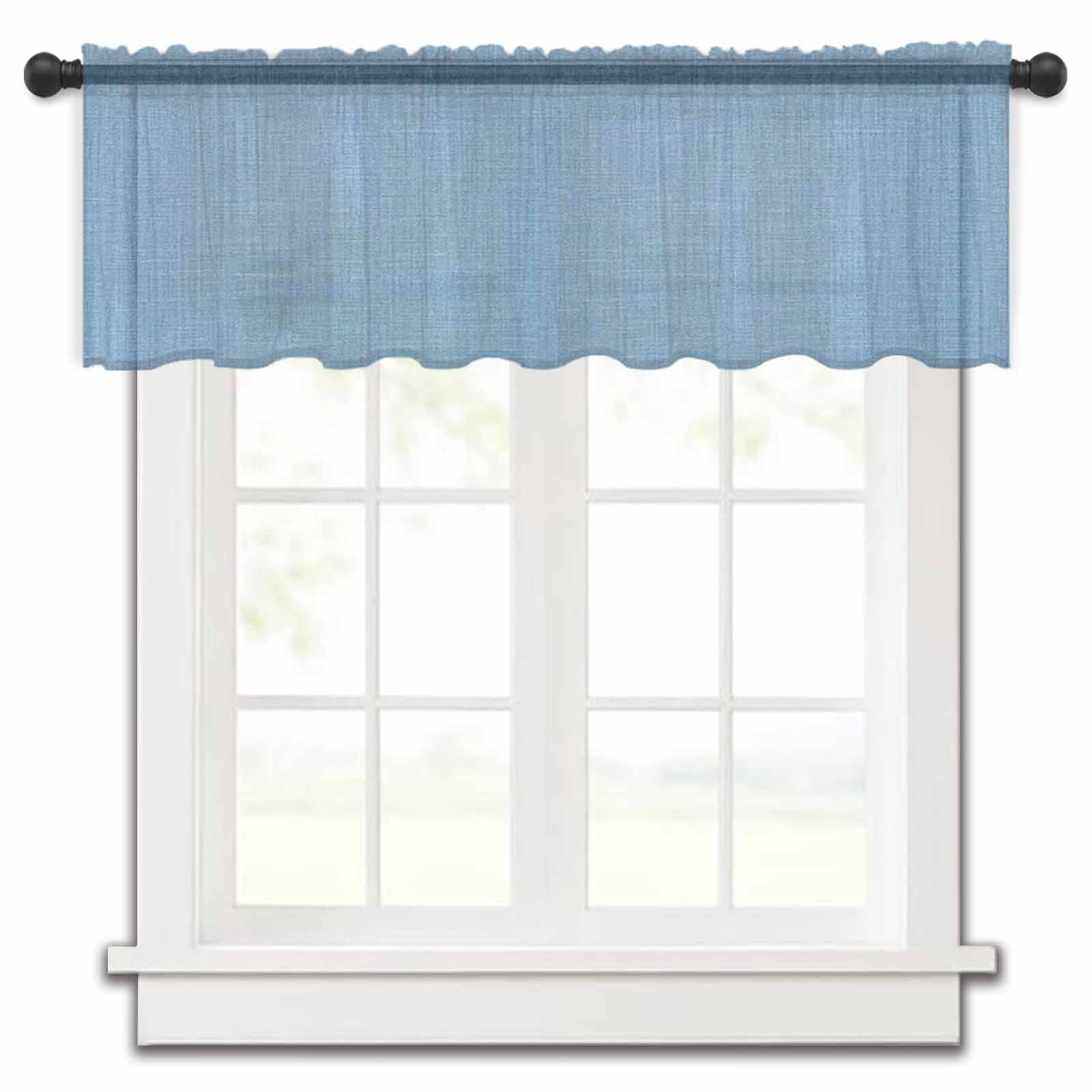 Sky Blue Farmhouse Valance Curtains for Kitchen/Living Room/Bathroom ...
