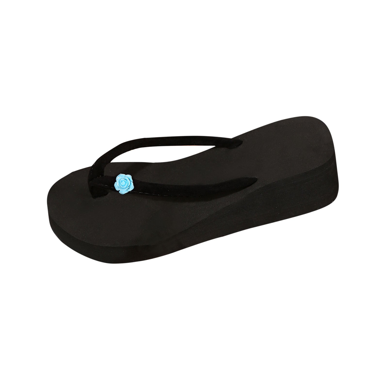 Sky Blue Female Casual Summer Sandals With Wedge Heel And Thick Base ...